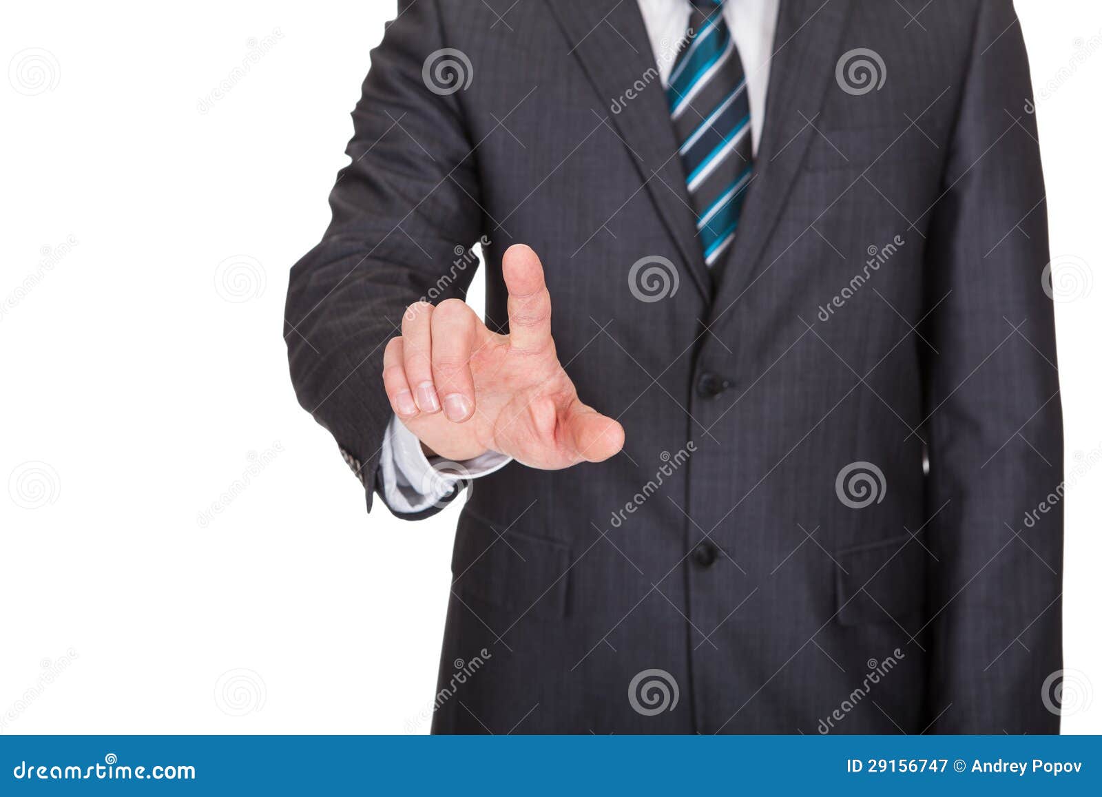 Businessman Touching the Screen Stock Image - Image of caucasian ...