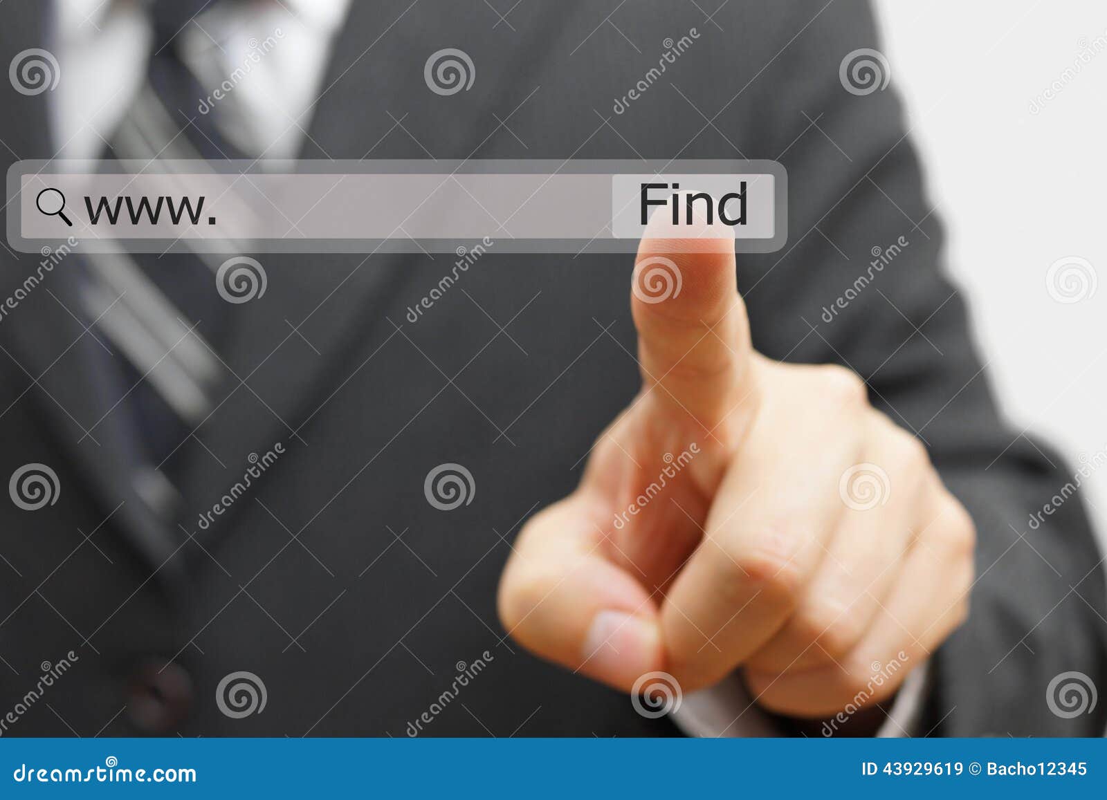 Businessman Touching Virtual Search Bar. Internet Marketing Concept ... Businessman Touching Virtual Search Bar. Internet Marketing Concept ...