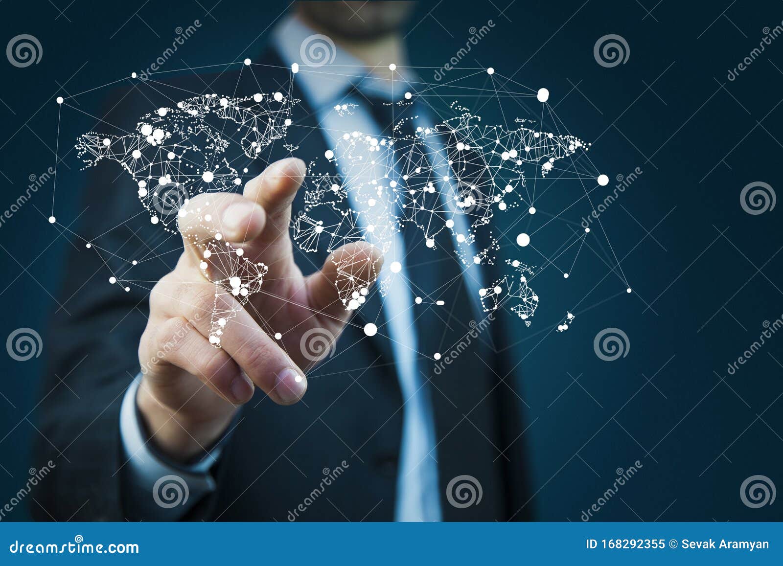 Businessman Touching a World Map Stock Image - Image of connection ... Businessman Touching a World Map Stock Image - Image of connection ...