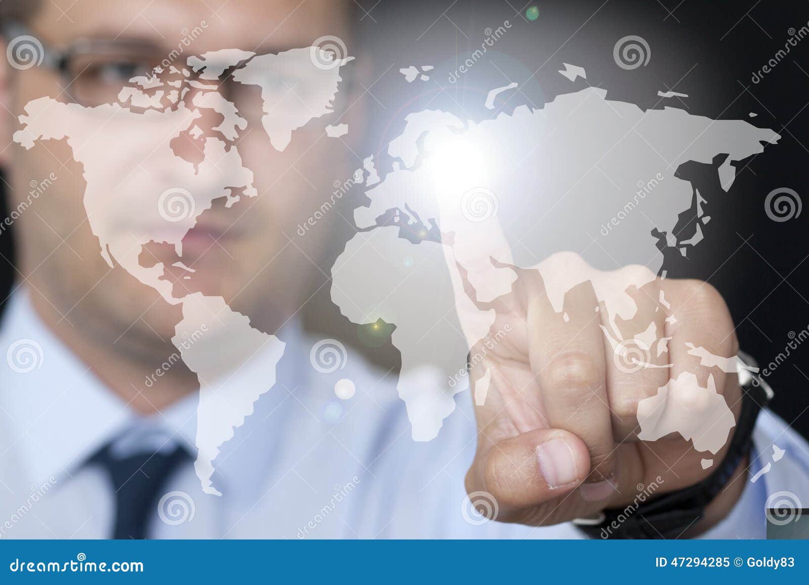Businessman Touching the World Map Stock Image - Image of horizontal ... Businessman Touching the World Map Stock Image - Image of horizontal ...