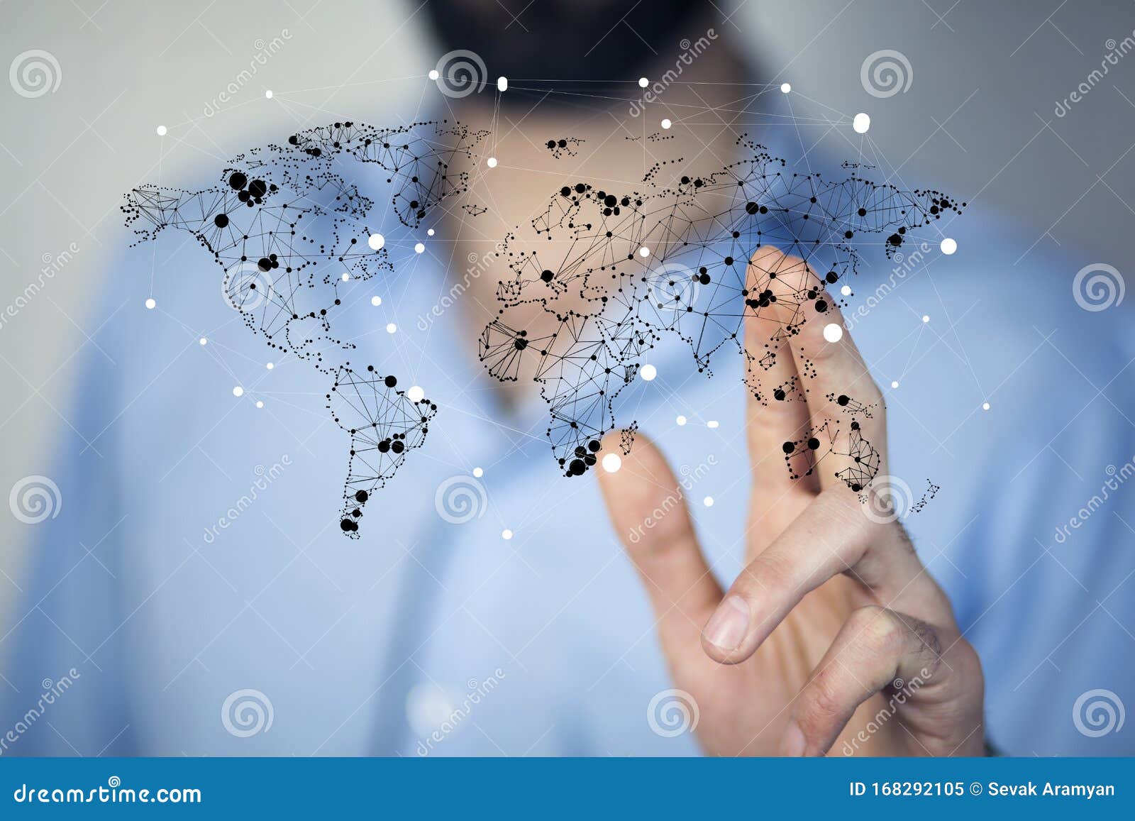 Businessman Touching a World Map Stock Image - Image of future ... Businessman Touching a World Map Stock Image - Image of future ...