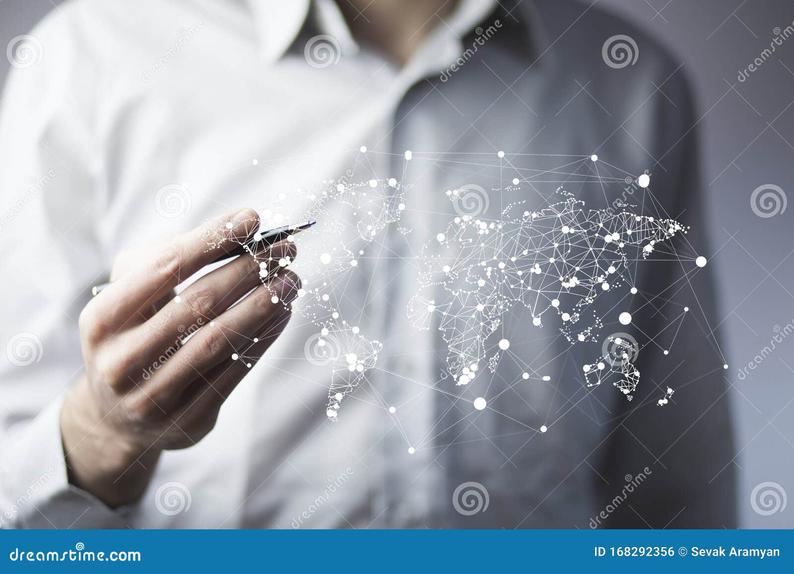 Businessman Touching a World Map Stock Photo - Image of screen, message ... Businessman Touching a World Map Stock Photo - Image of screen, message ...