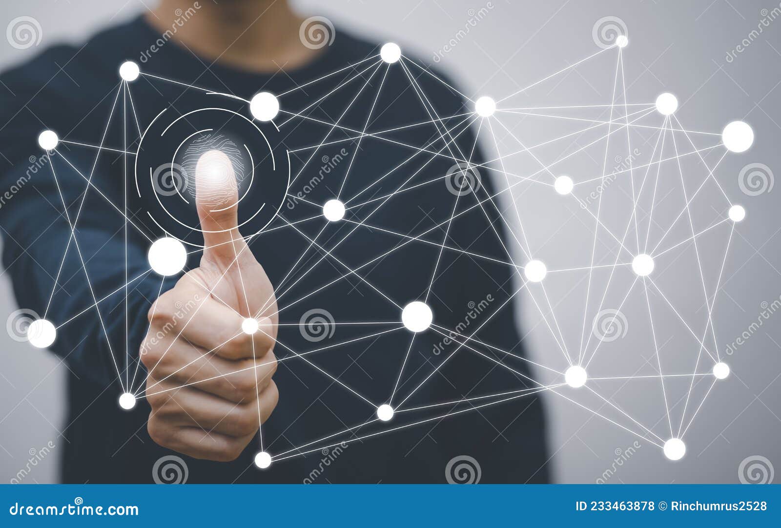 Businessman Touchscreen on the Graph Screen Icon of a Media Screen ...