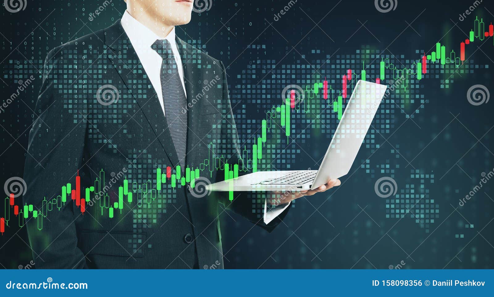 Businessman Traider with Laptop Stock Photo - Image of concept, graph ...
