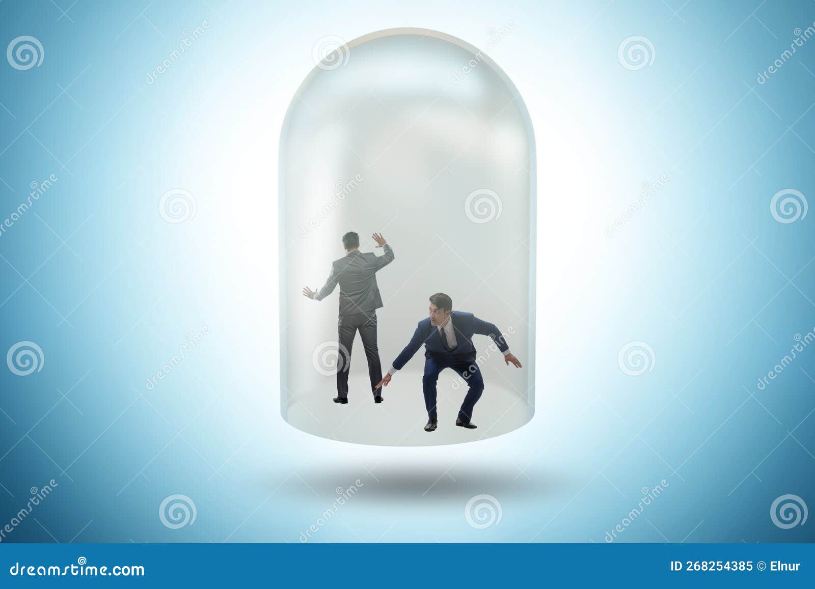 Businessman Trapped in Transparent Glass Stock Image - Image of ...