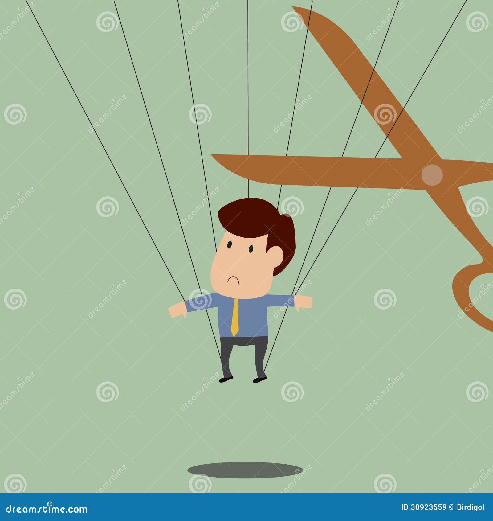 Businessman Release Breaking Chains Liberation Heroic Strength Cartoon ...