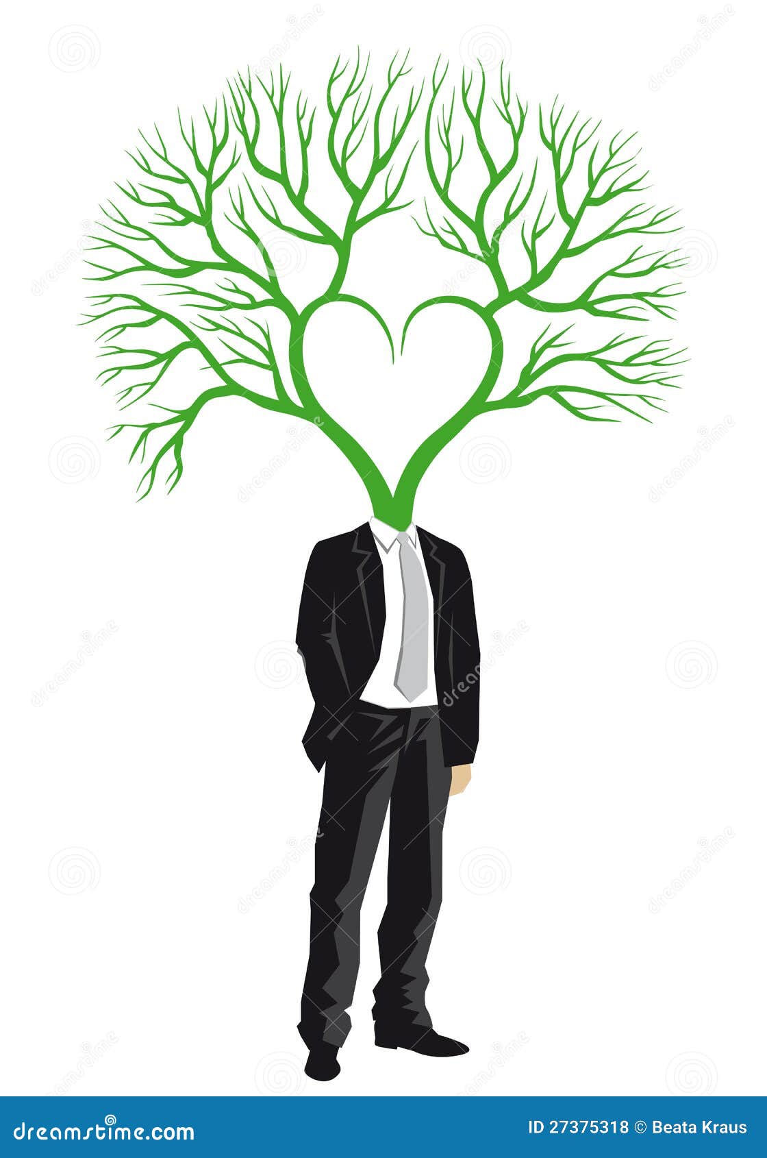 Businessman with Tree Head, Vector Stock Vector - Illustration of ...