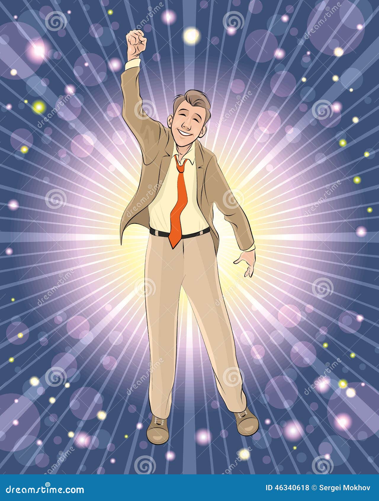 Businessman triumphs stock vector. Illustration of scene - 46340618