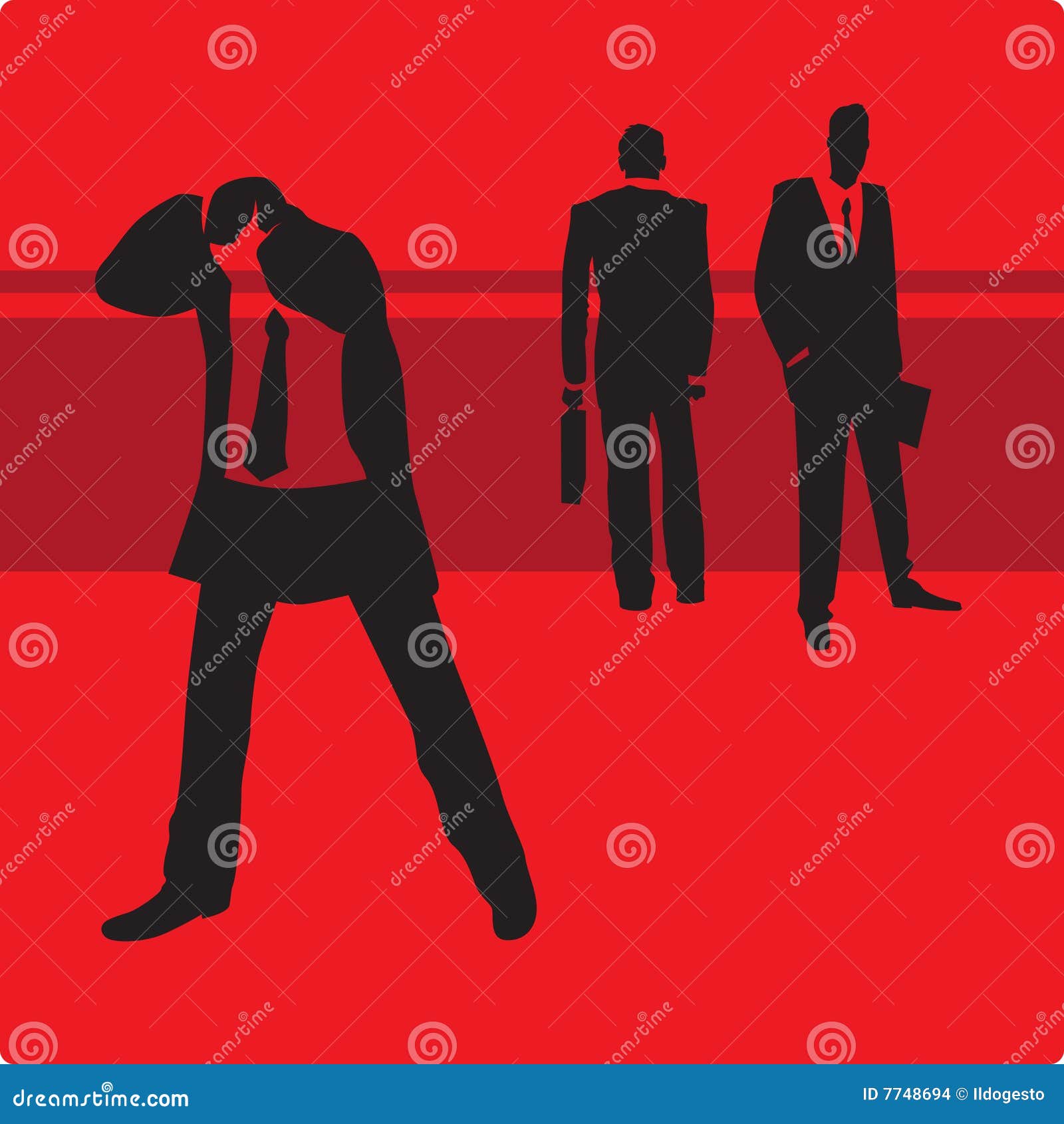 Businessman in trouble stock vector. Illustration of silhouette - 7748694