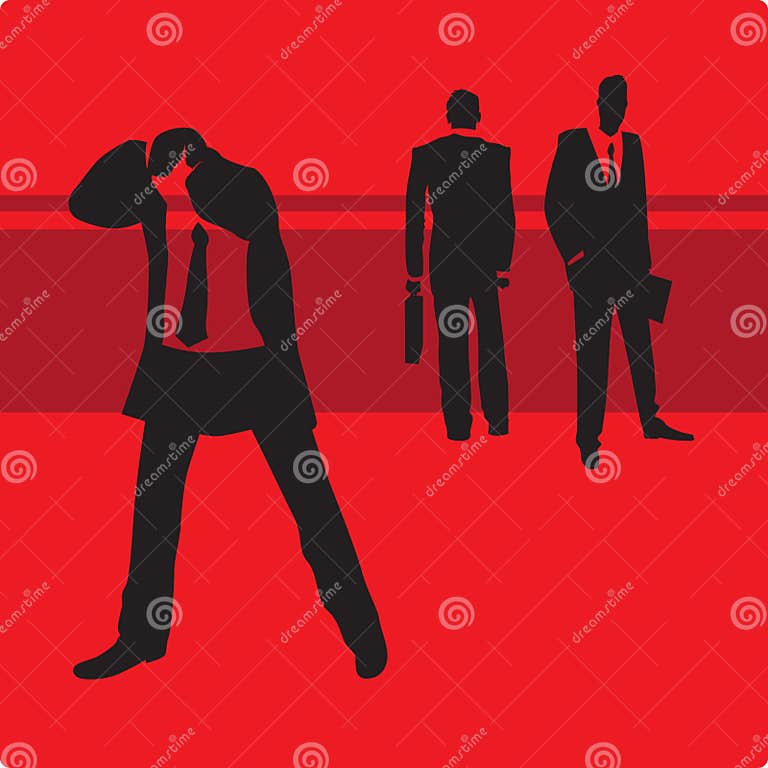 Businessman in trouble stock vector. Illustration of silhouette - 7748694
