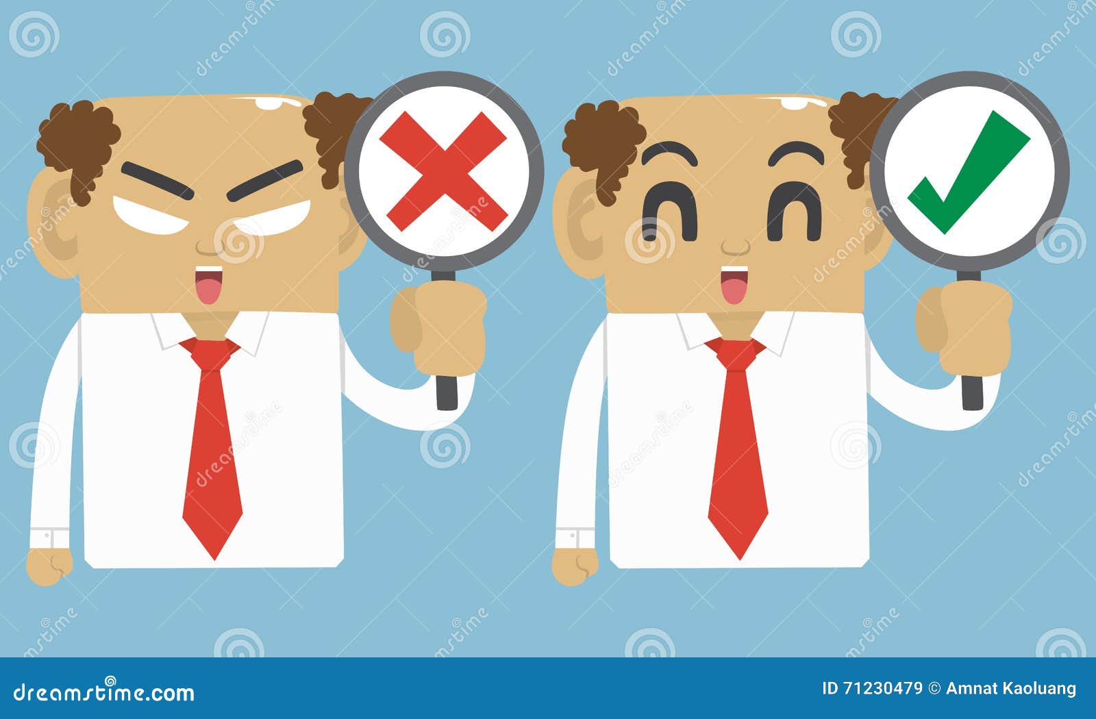 Businessman True and Fail Symbol Stock Vector - Illustration of ...