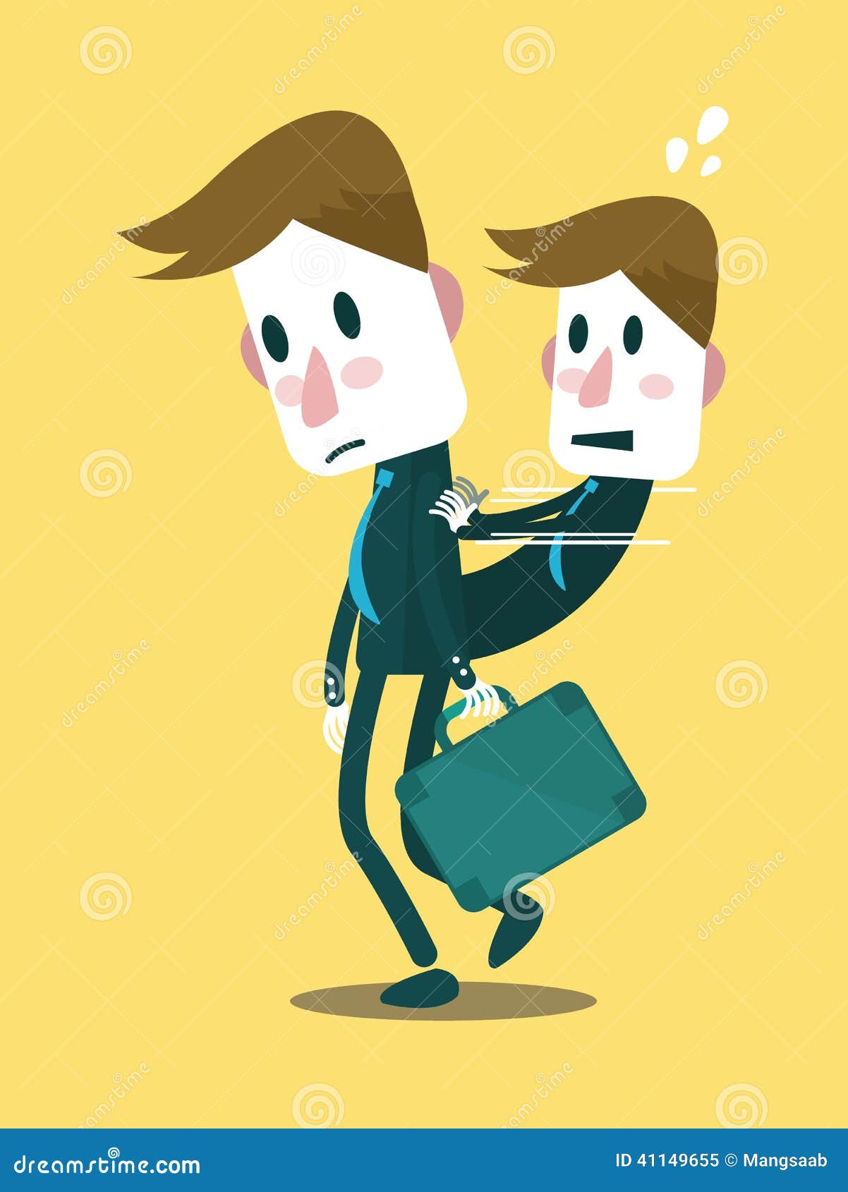 Businessman Try To Activate Him Self Active. Stock Vector ...