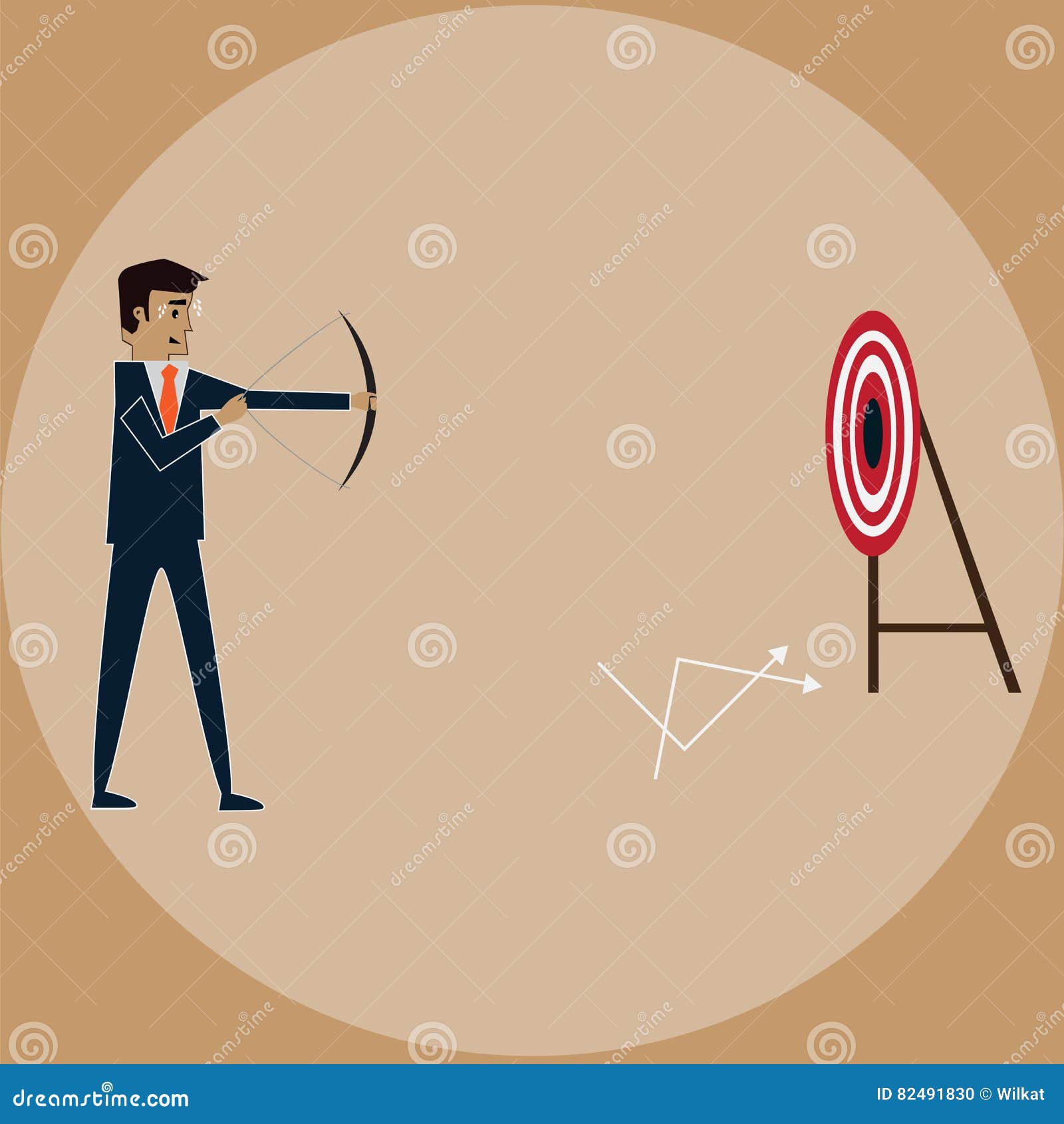 Businessman Try To Break the Target,fail Stock Vector - Illustration of ...