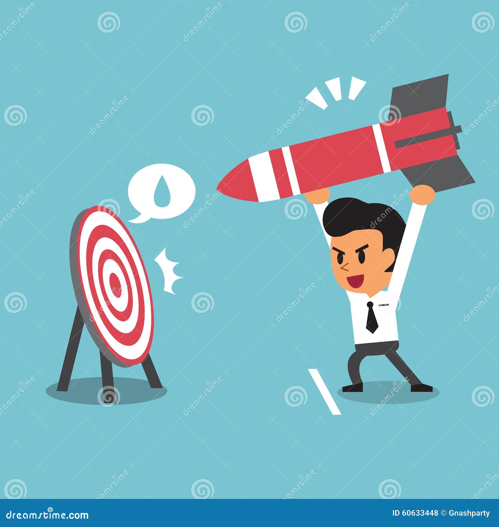 Businessman Try To Hit Target Stock Vector - Illustration of game ...