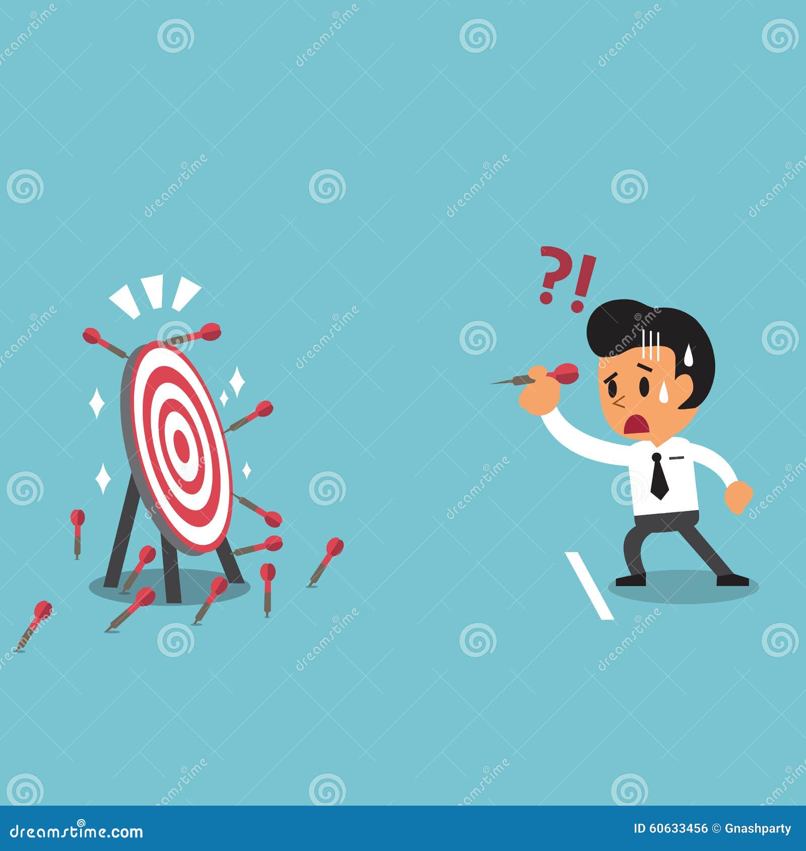 Businessman Try To Hit a Target Stock Vector - Illustration of mistake ...