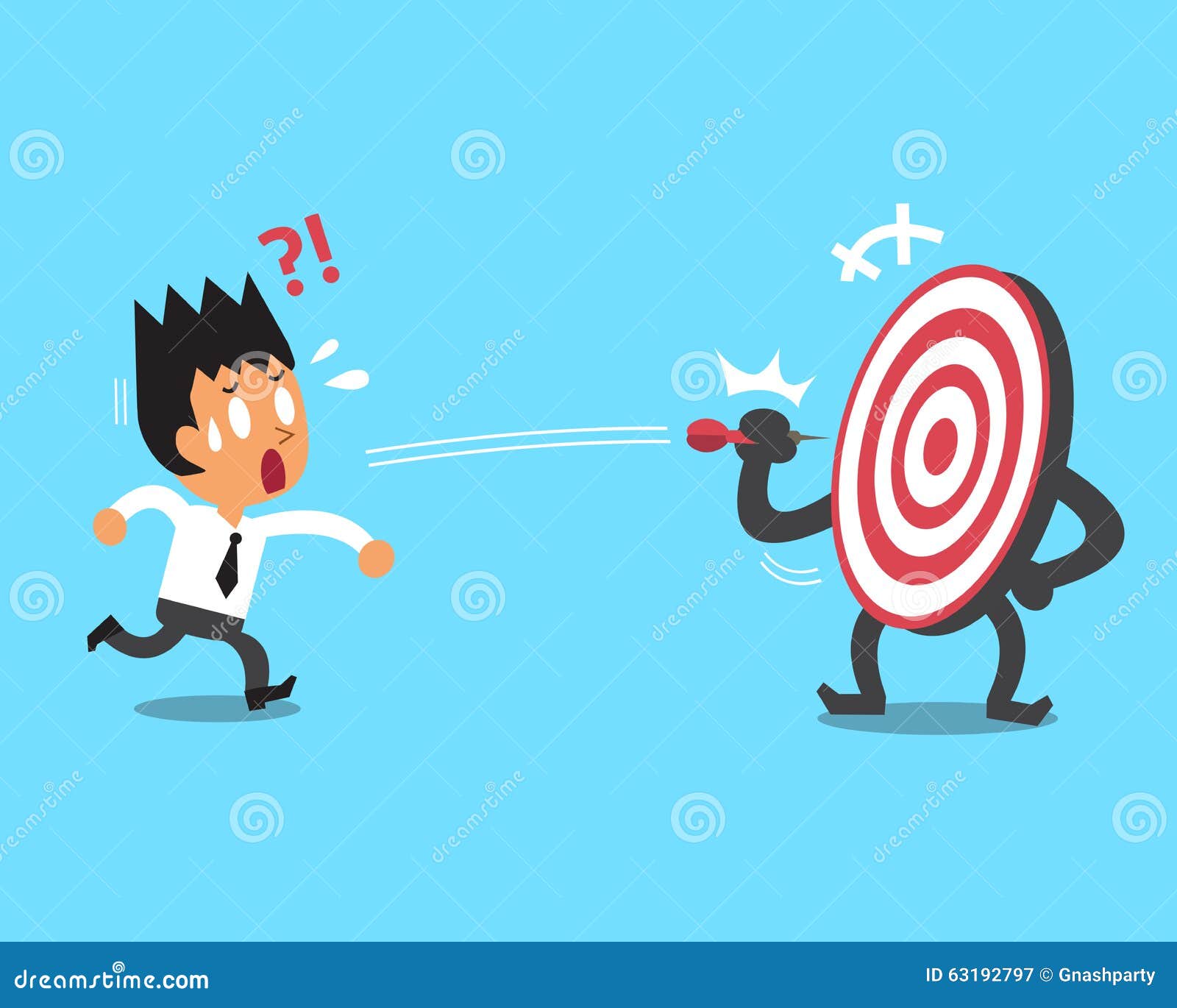 Businessman Try To Hit a Target Stock Vector - Illustration of game ...