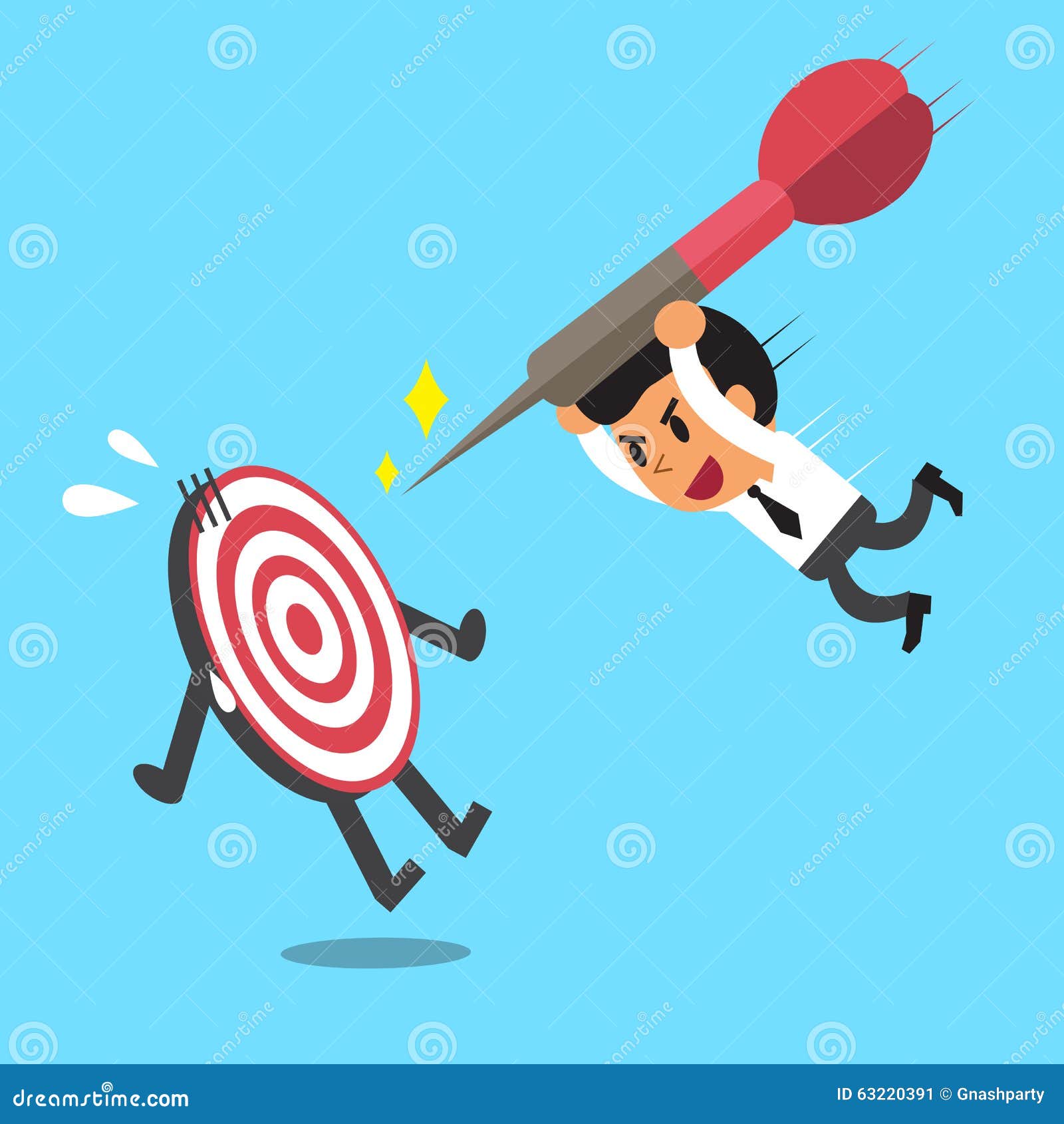 Businessman Try To Hit a Target Stock Vector - Illustration of compare ...