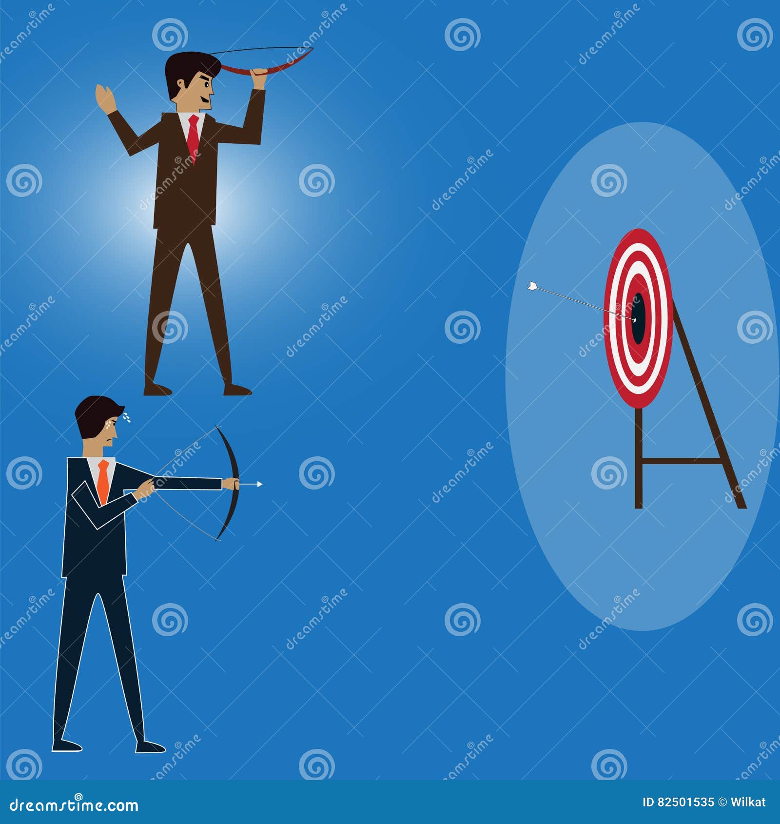 Businessman Try To Shoot the Target and Someone Do it Stock Vector ...