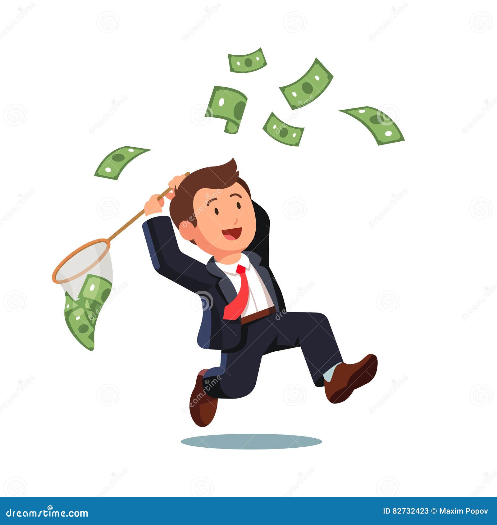 Businessman Trying To Catch Flying Money with Net Stock Vector ... Businessman Trying To Catch Flying Money with Net Stock Vector ...