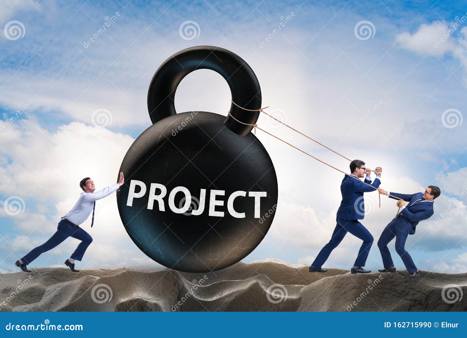 Businessman Trying To Deliver Difficult Project Stock Photo - Image of ...