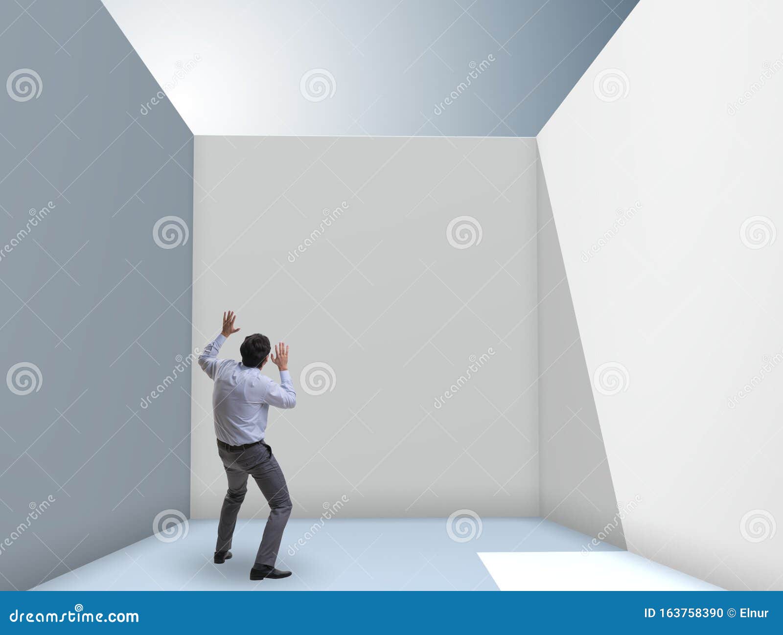 Businessman Trying To Escape from Difficult Situation Stock Photo ...