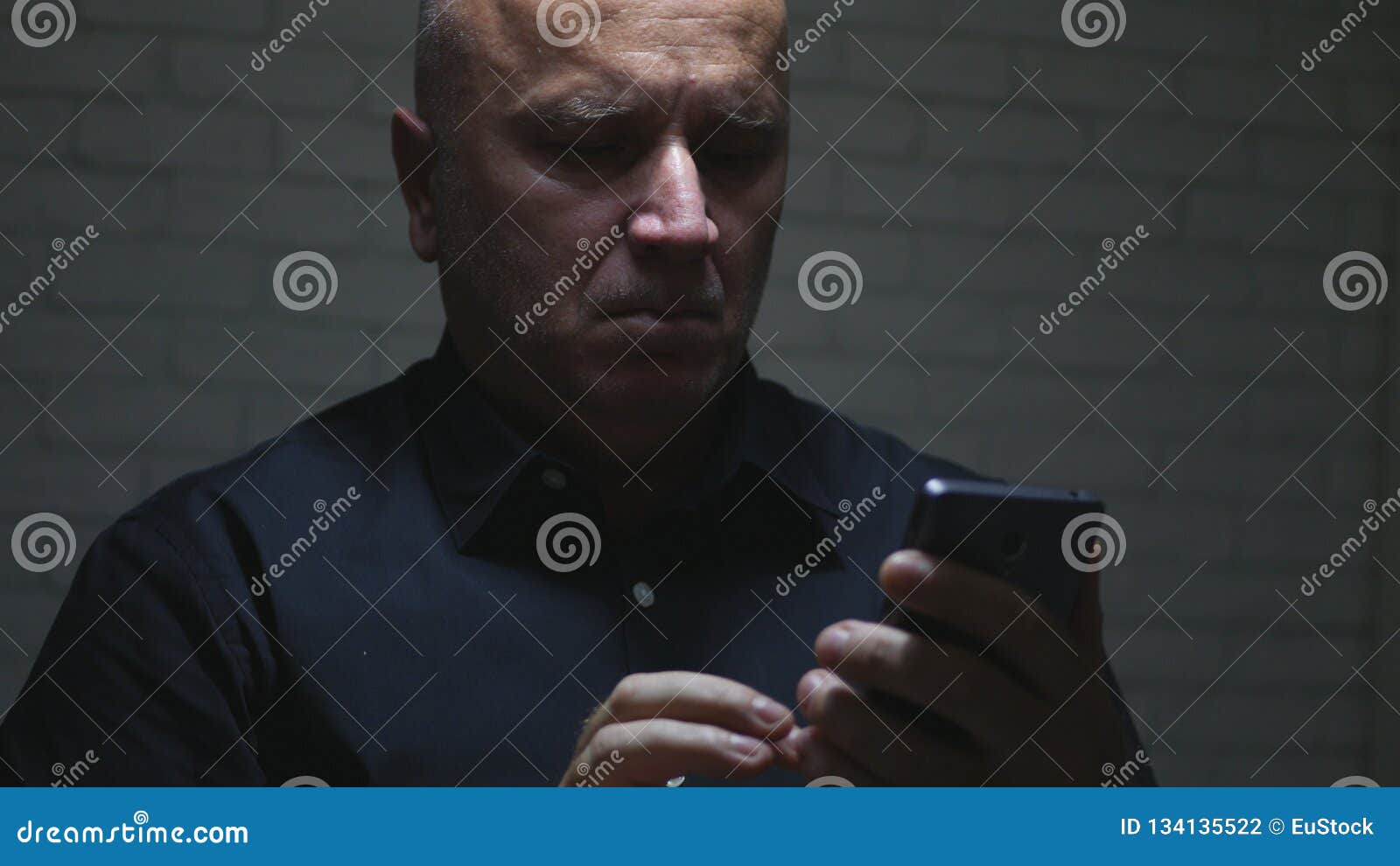 Businessman Trying To Make a Phone Call Using Mobile Stock Photo ...