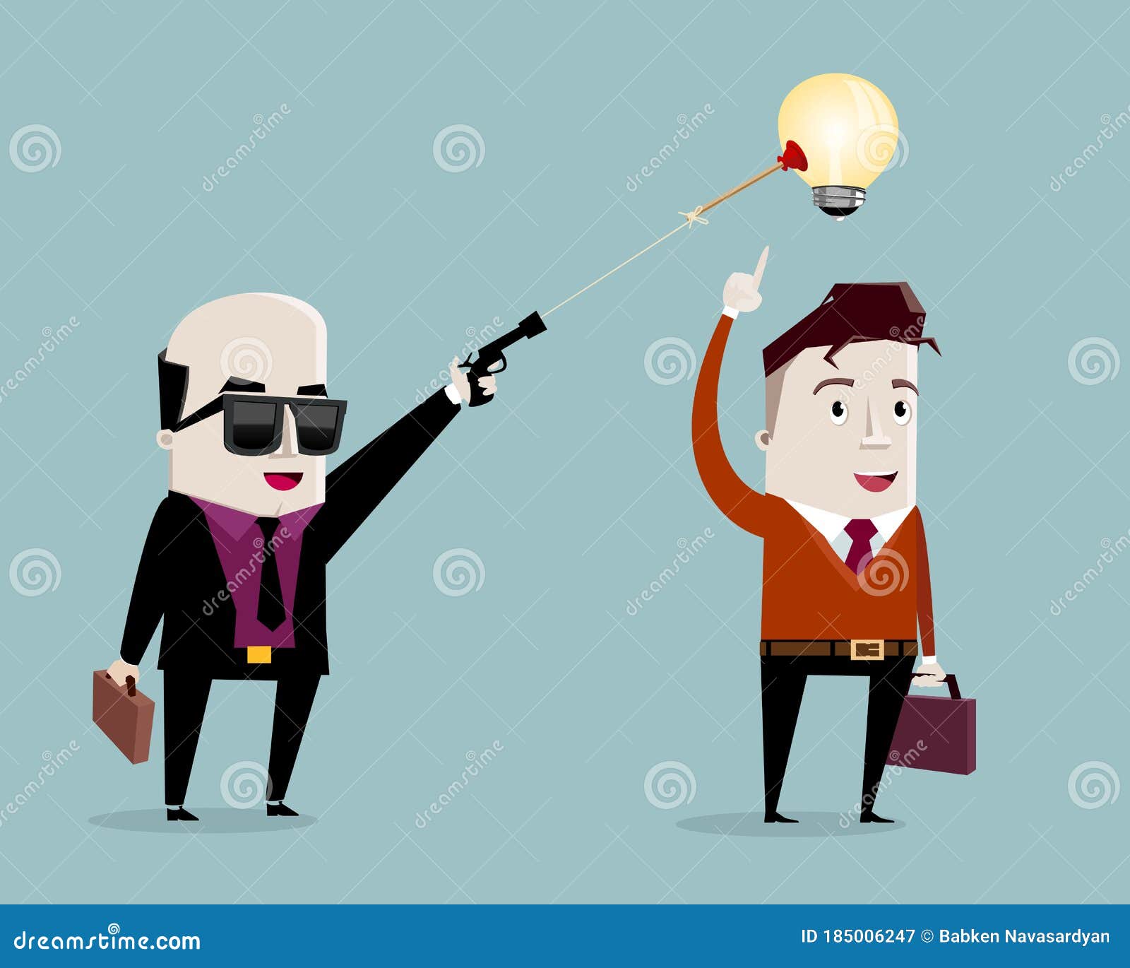 Businessman Trying To Steal Someone Else`s Idea Stock Vector ... Businessman Trying To Steal Someone Else`s Idea Stock Vector ...