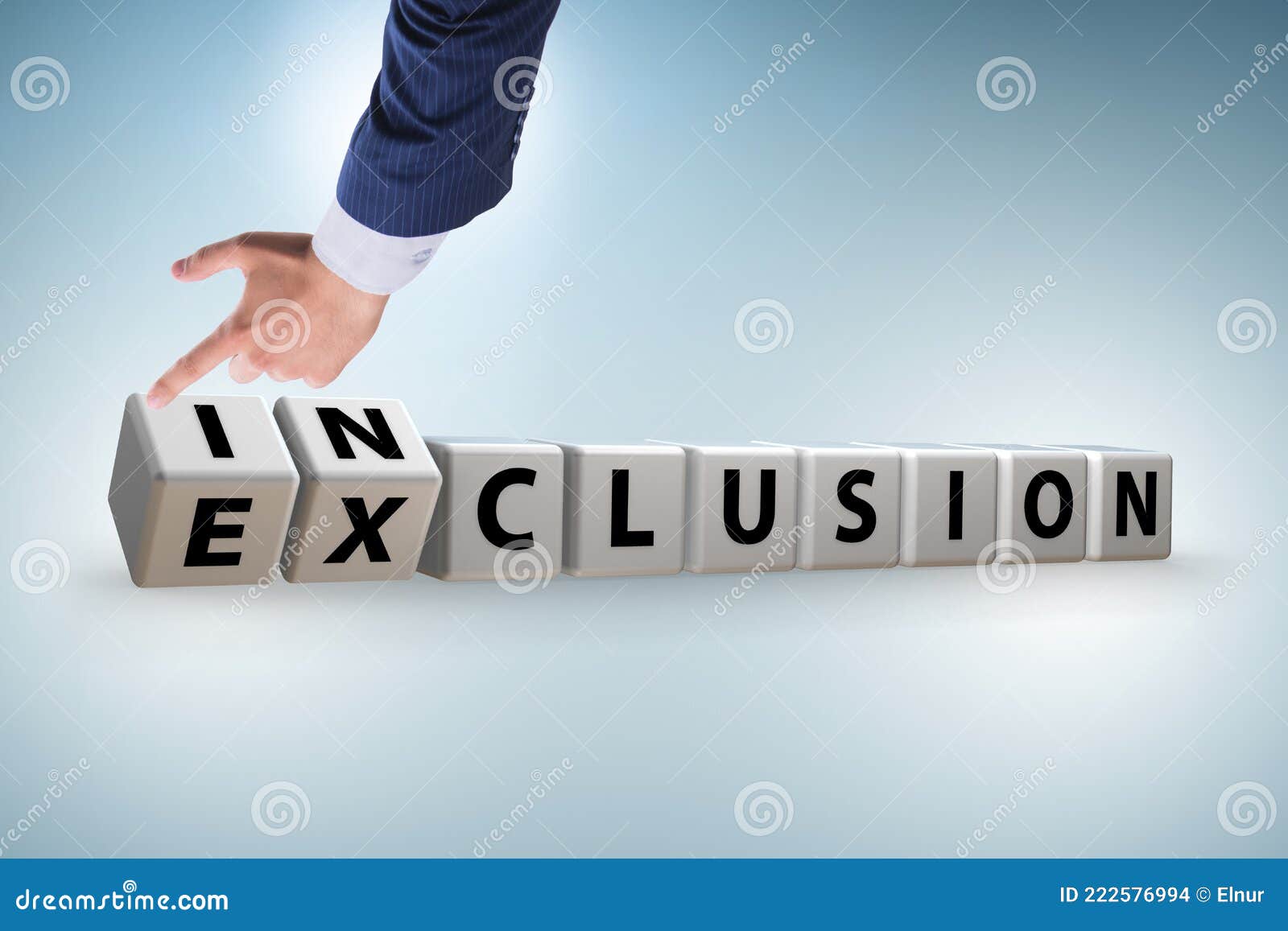 Businessman Turning Cubes in Inclusion and Exclusion Concept Stock ...
