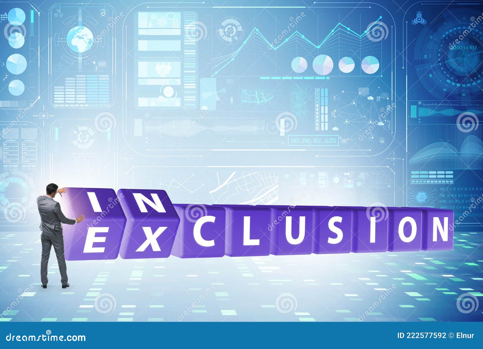 Businessman Turning Cubes in Inclusion and Exclusion Concept Stock ...