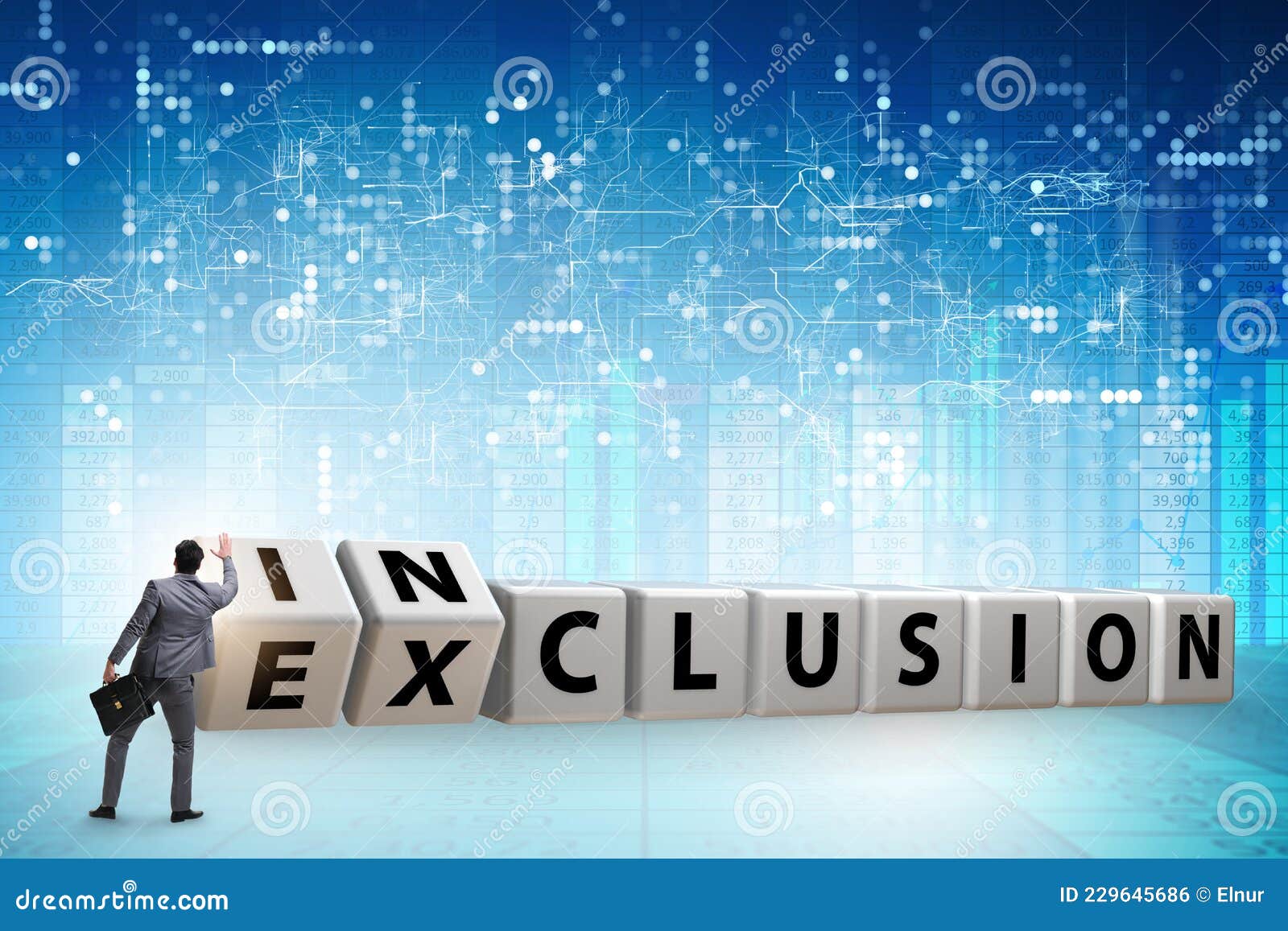 Businessman Turning Cubes in Inclusion and Exclusion Concept Stock ...