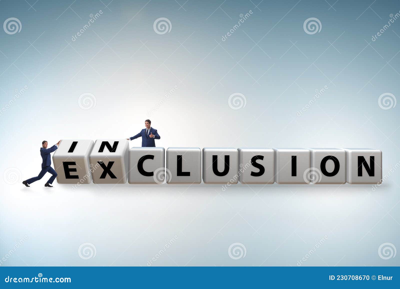 Businessman Turning Cubes in Inclusion and Exclusion Concept Stock ...