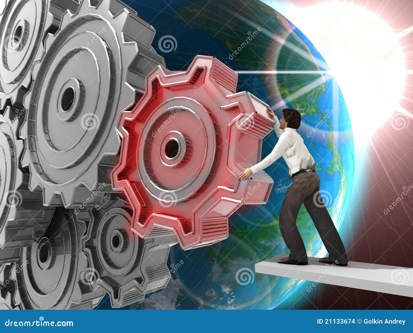 Businessman Turning Gear Stock Illustrations – 144 Businessman Turning ...