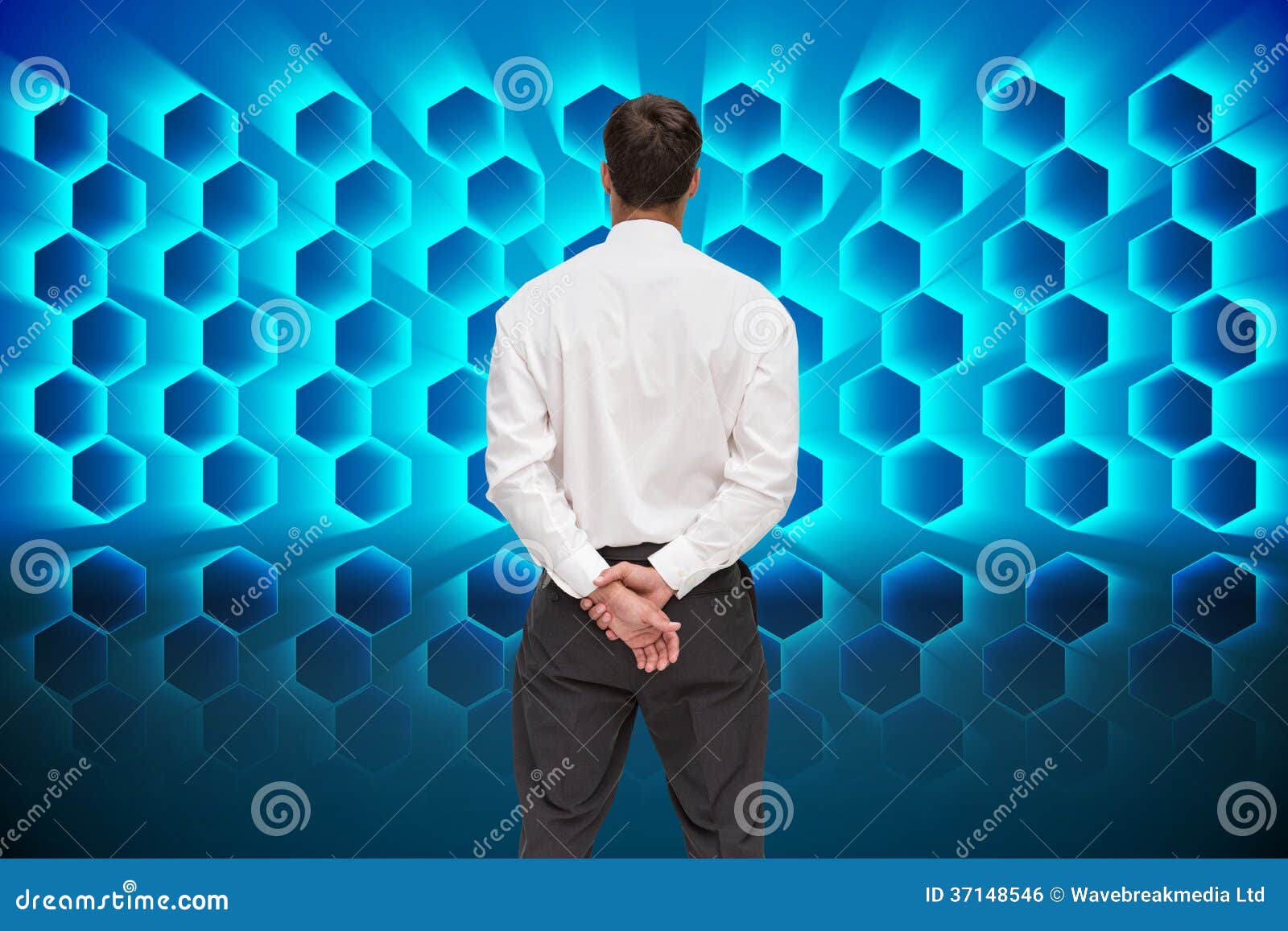 Businessman Turning His Back To Camera Stock Photo - Image of graphic ...