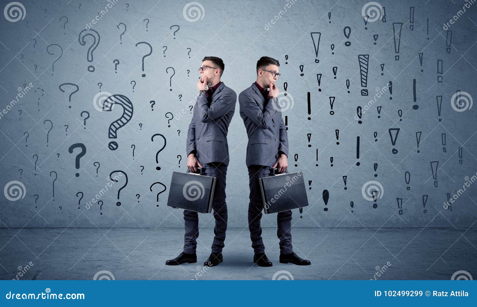 Businessman with Two Choices Stock Image - Image of confusion, male ...