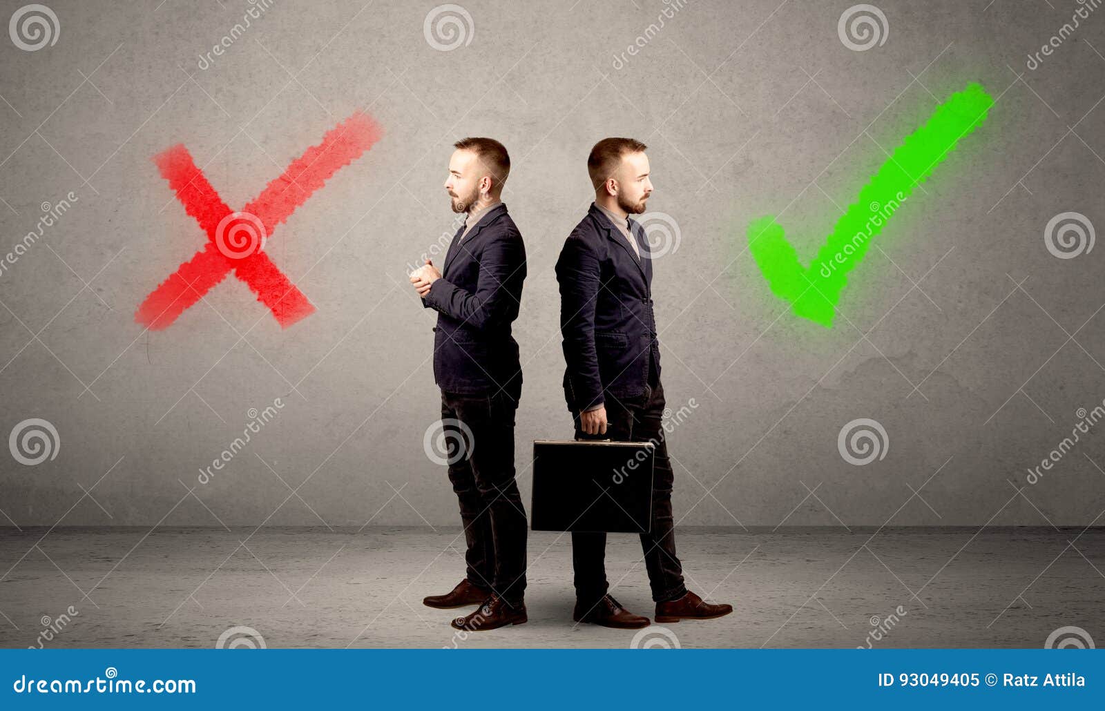 Businessman with Two Choices Stock Image - Image of cross, creative ...