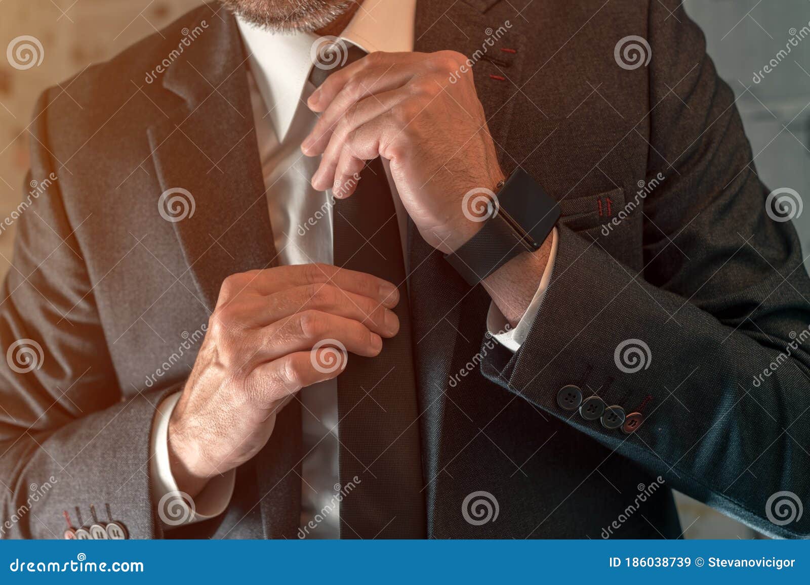 Businessman Tying His Tie Knot Royalty-Free Stock Image | CartoonDealer ...