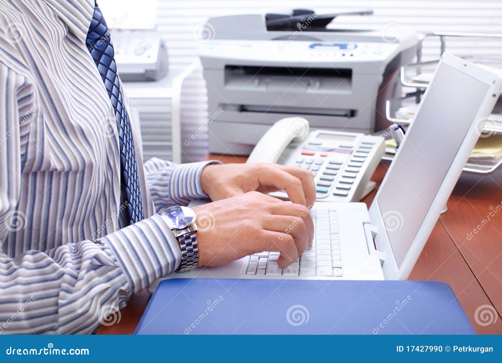 Businessman typing stock photo. Image of white, work - 17427990