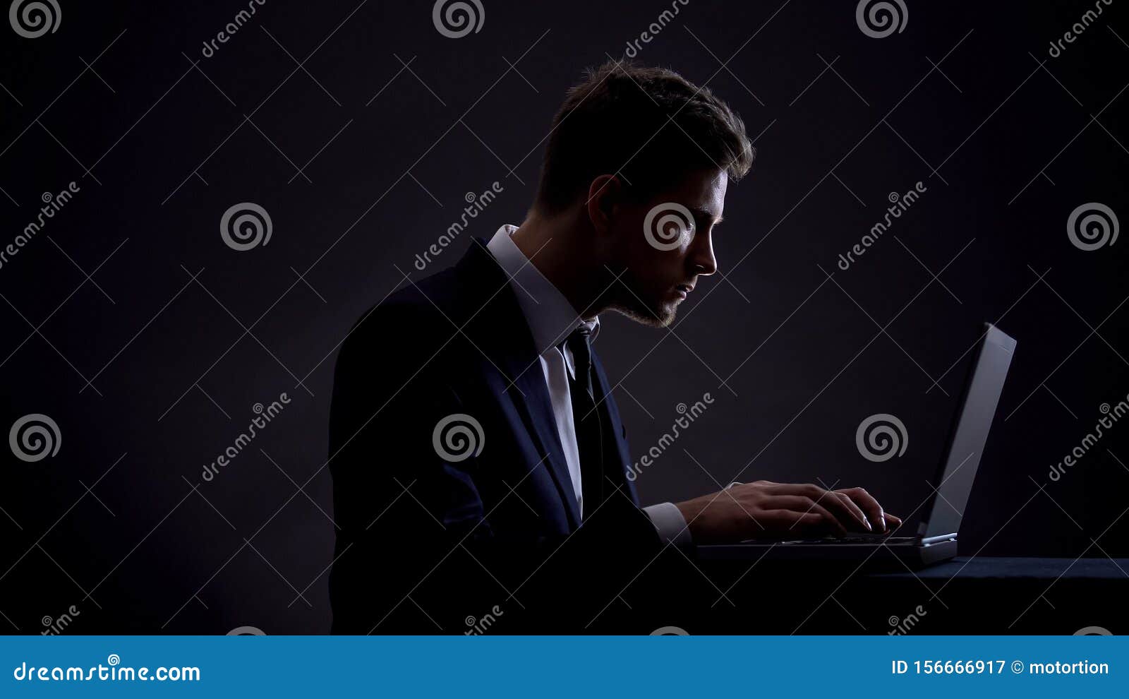 Businessman Typing on Computer, Vision Problems, Wrong Sitting Position ...