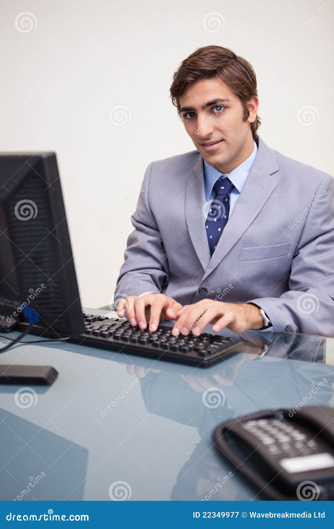 Businessman Typing on His Keyboard Stock Image - Image of worker ...