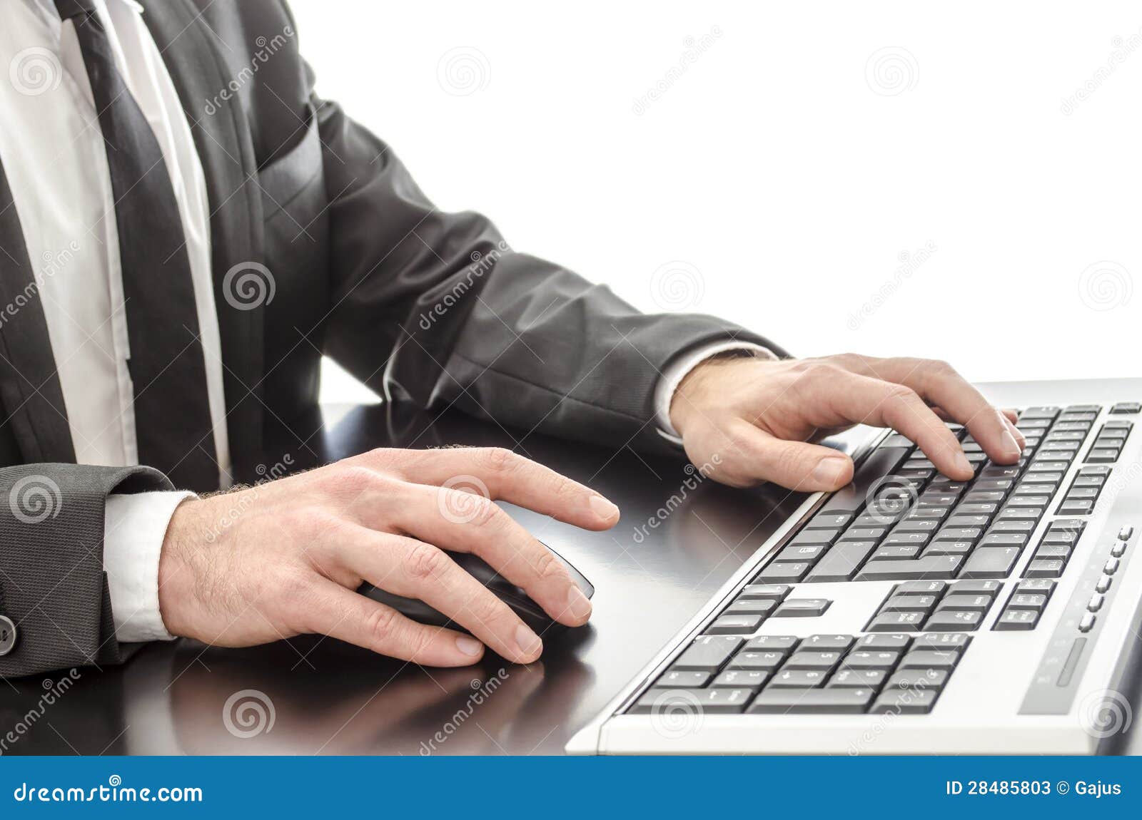 Businessman Typing on Keyboard Stock Image - Image of office, side ...