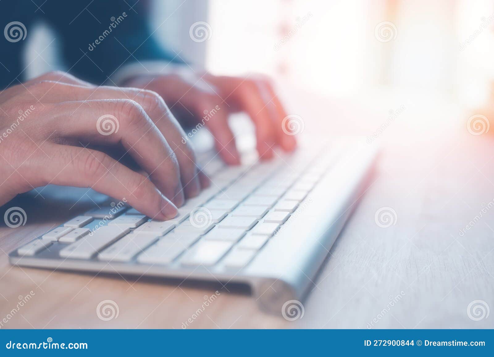 Businessman Typing on Keyboard on Office Table, Working Space, Working ...