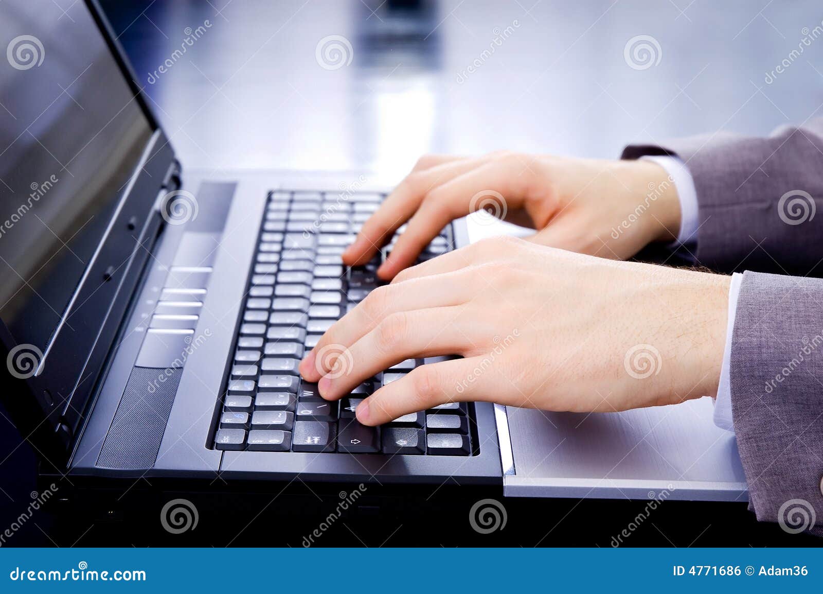 Businessman Typing on Laptop Stock Photo - Image of business ...