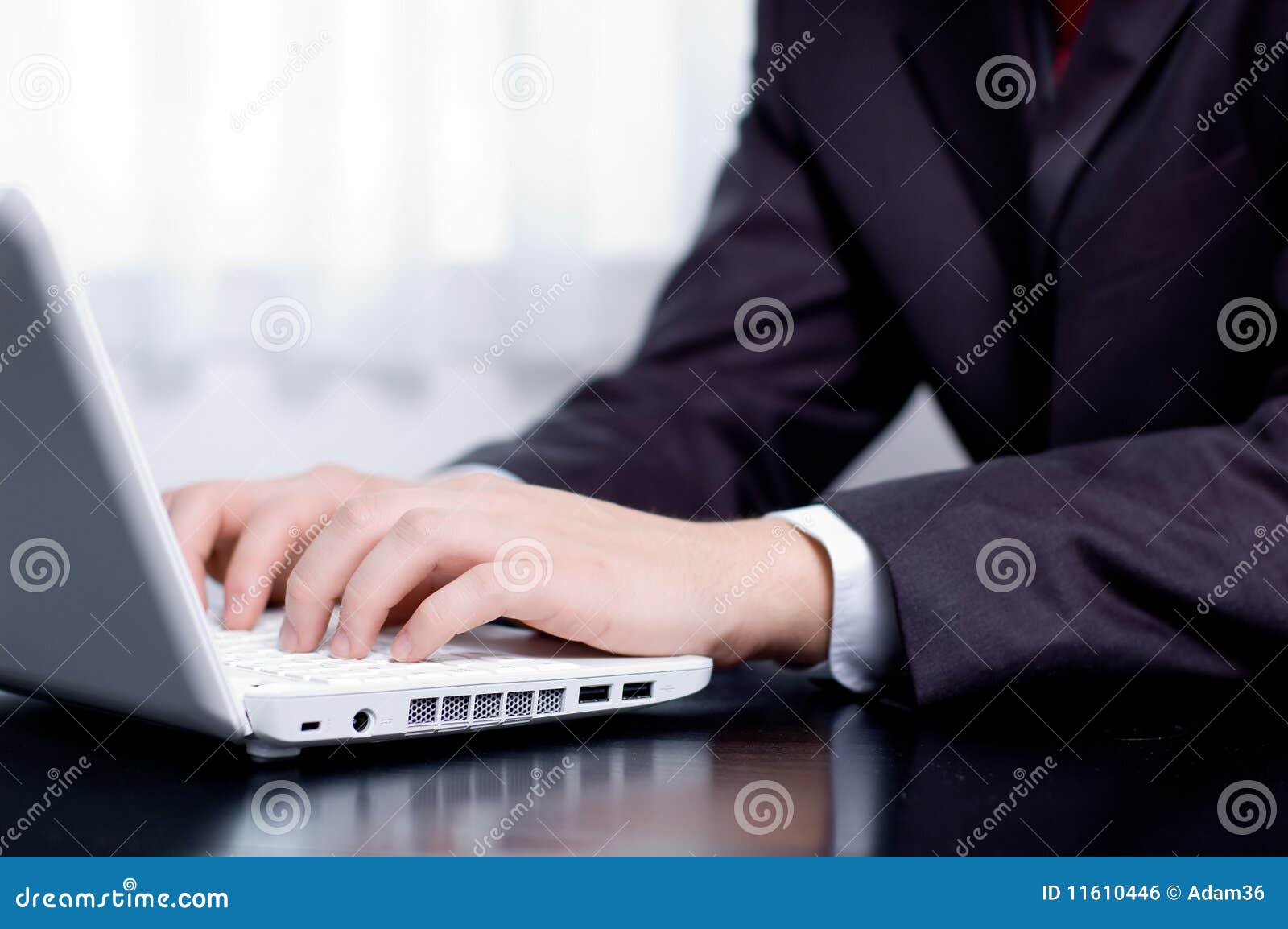 Businessman Typing on a Notebook Stock Photo - Image of modern, collar ...