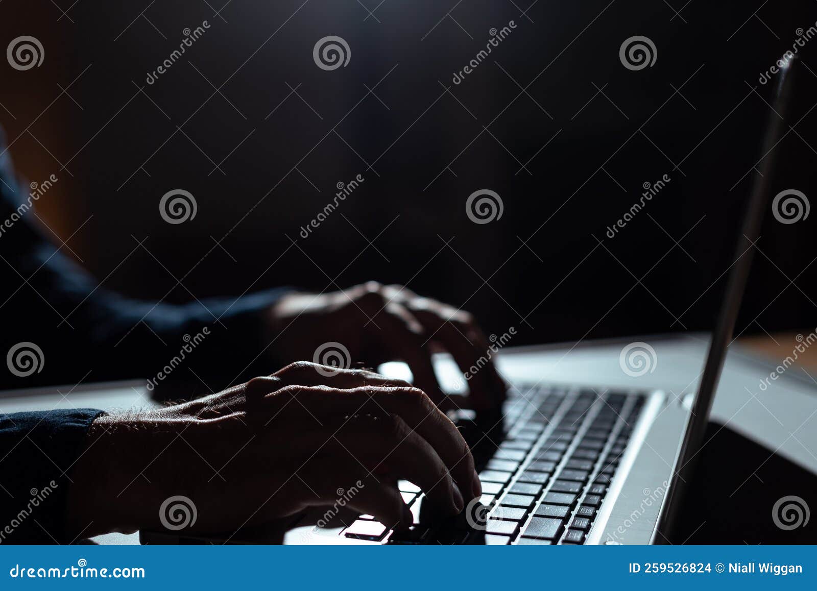 Businessman Typing Recent Updates on Lap Top Keyboard on Desk. Man in ...