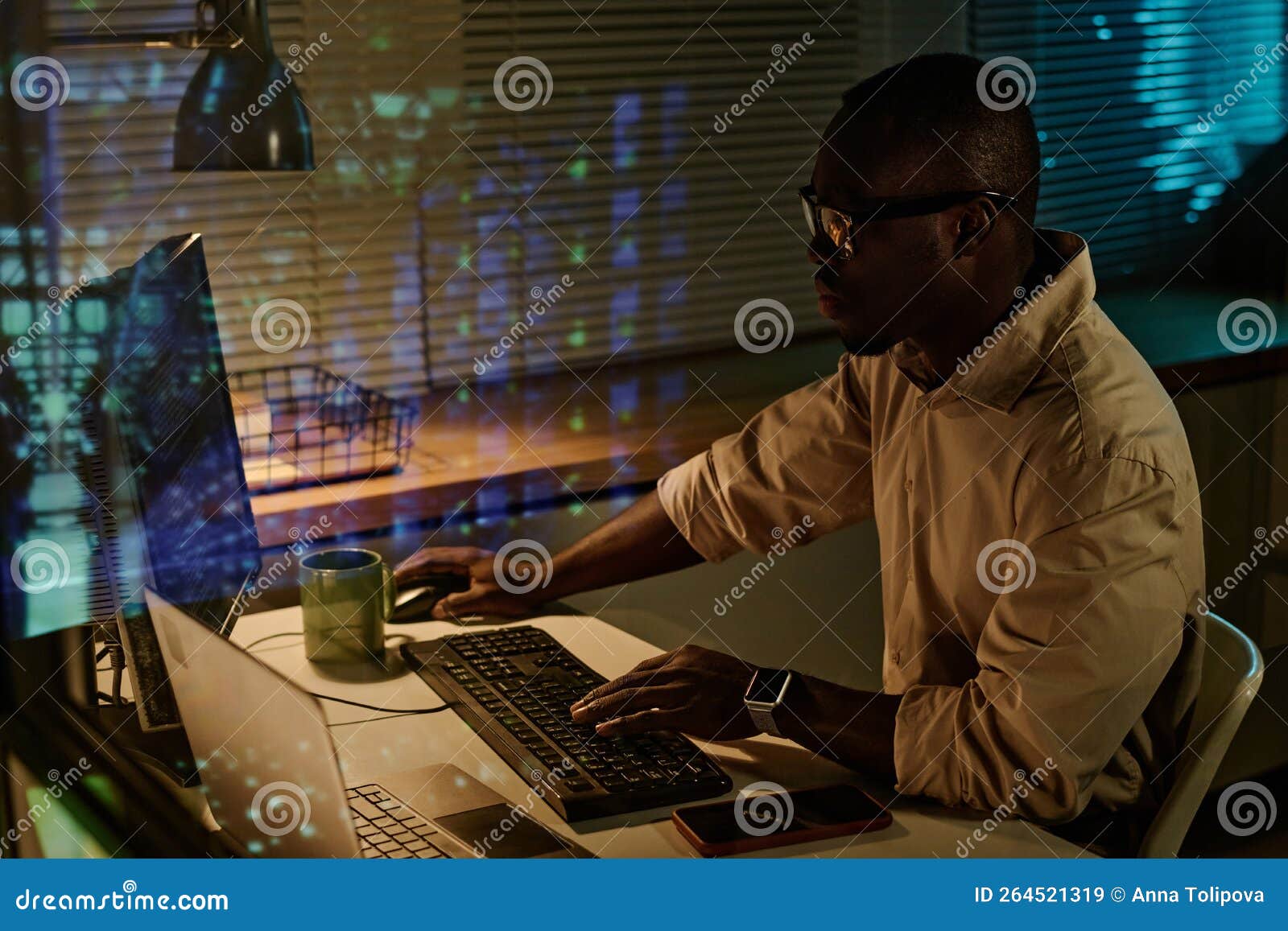 Businessman Typing Security Codes on Computer Stock Image - Image of ...