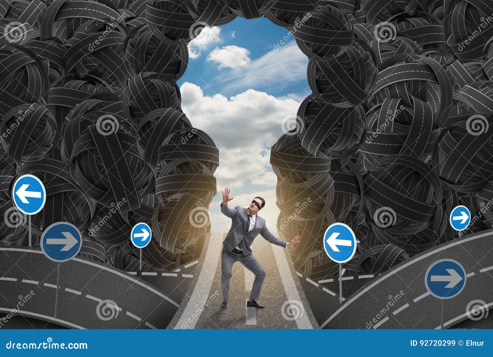 The Businessman in Uncertainty Business Concept Stock Image - Image of ...