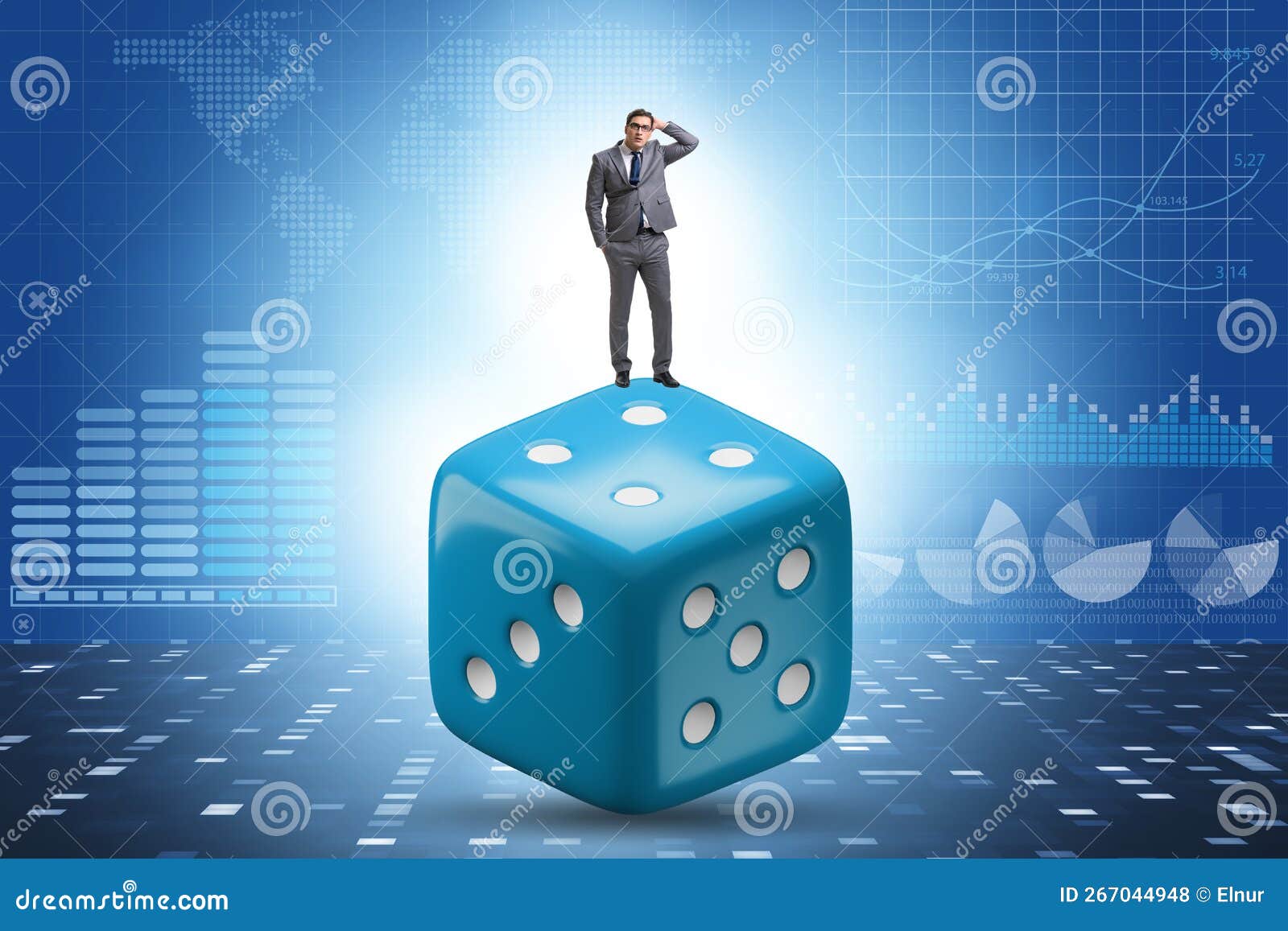 Businessman in Uncertainty Concept with Dice Stock Photo - Image of ...