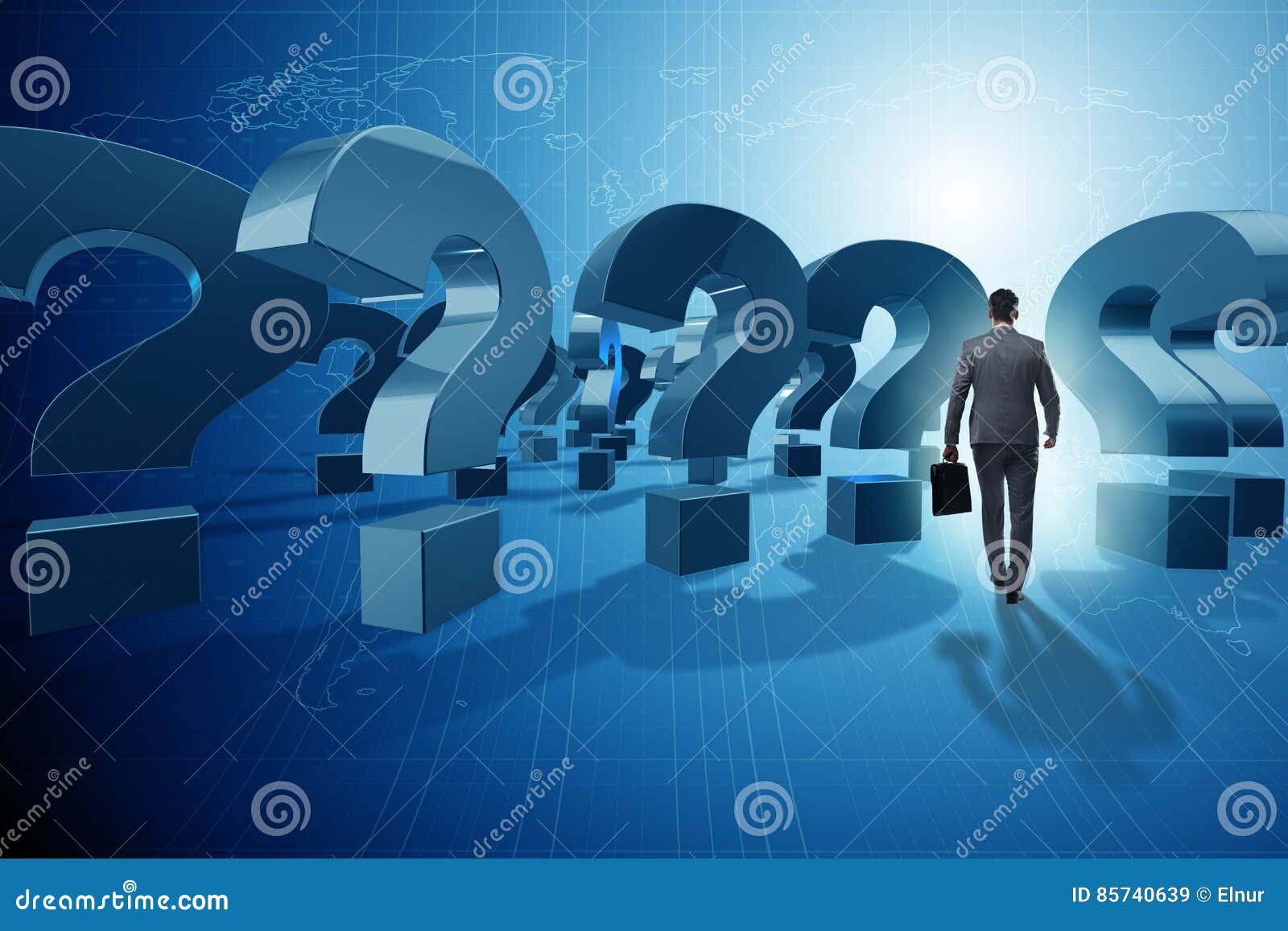 The Businessman in Uncertainty Concept with Question Marks Stock ...
