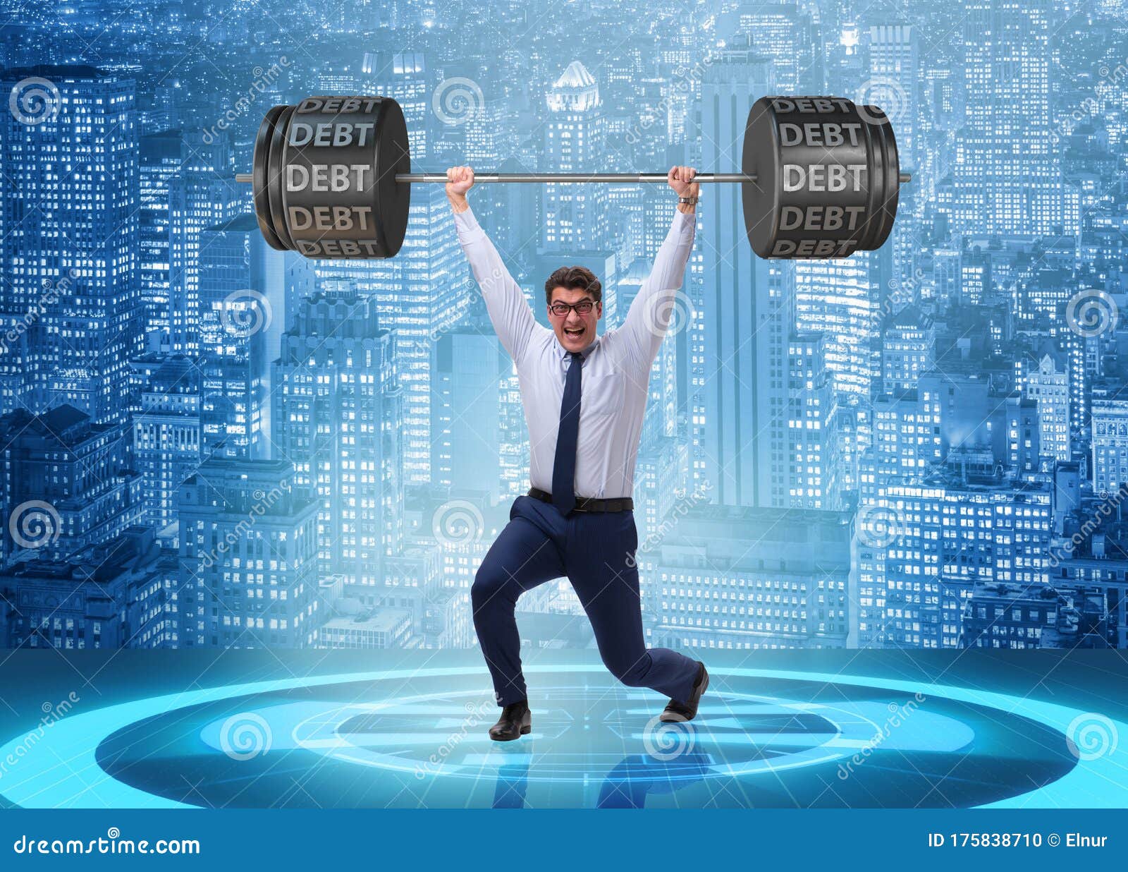 Businessman Under Heavy Burden of Debt Stock Photo - Image of crisis ...