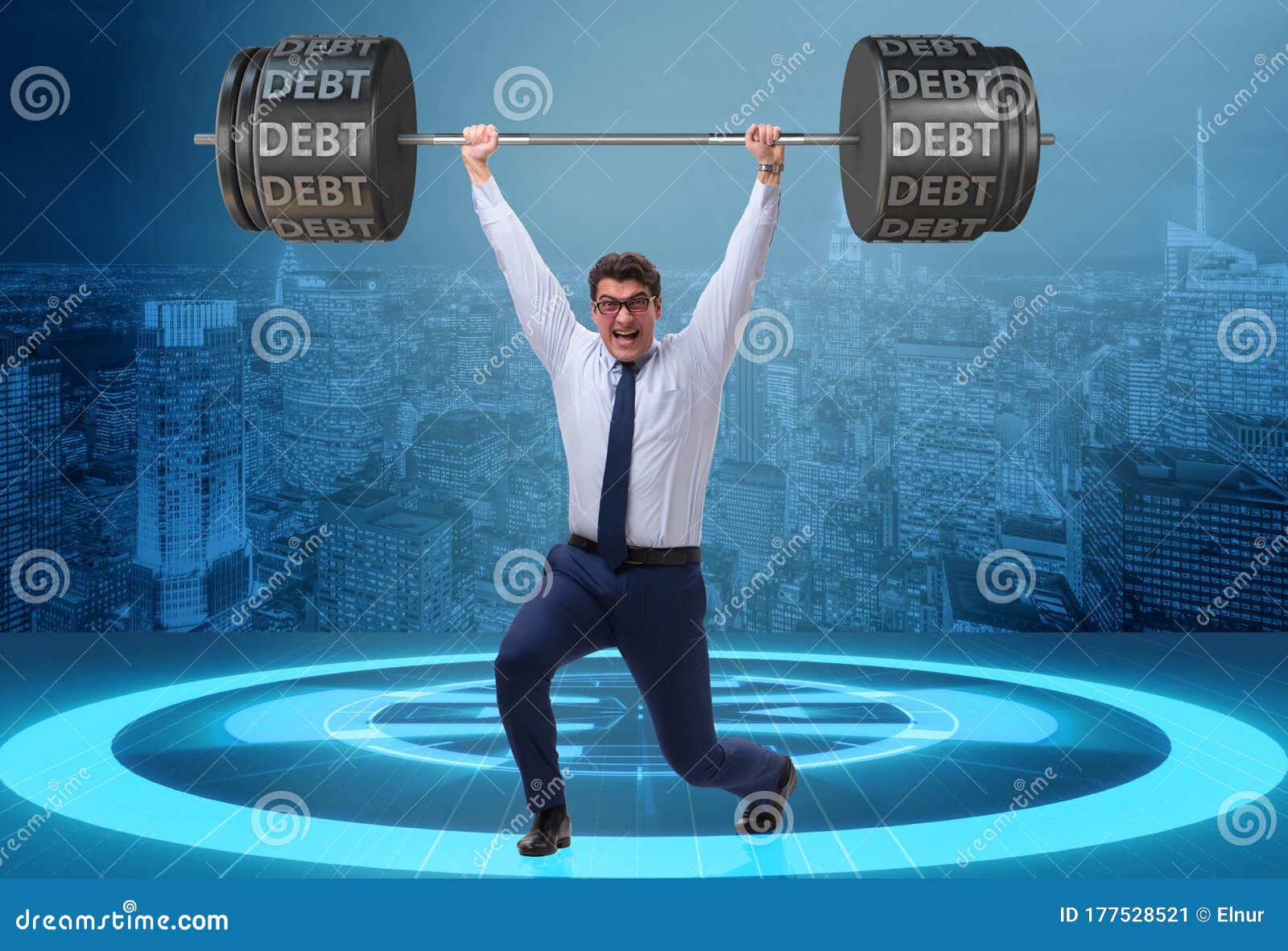 Businessman Under Heavy Burden of Debt Stock Image - Image of liquidity ...